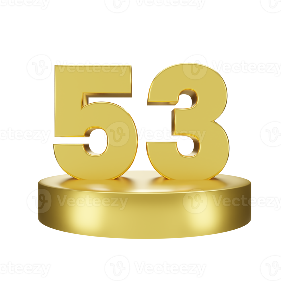 número 53 en el dorado podio 22286545 PNG