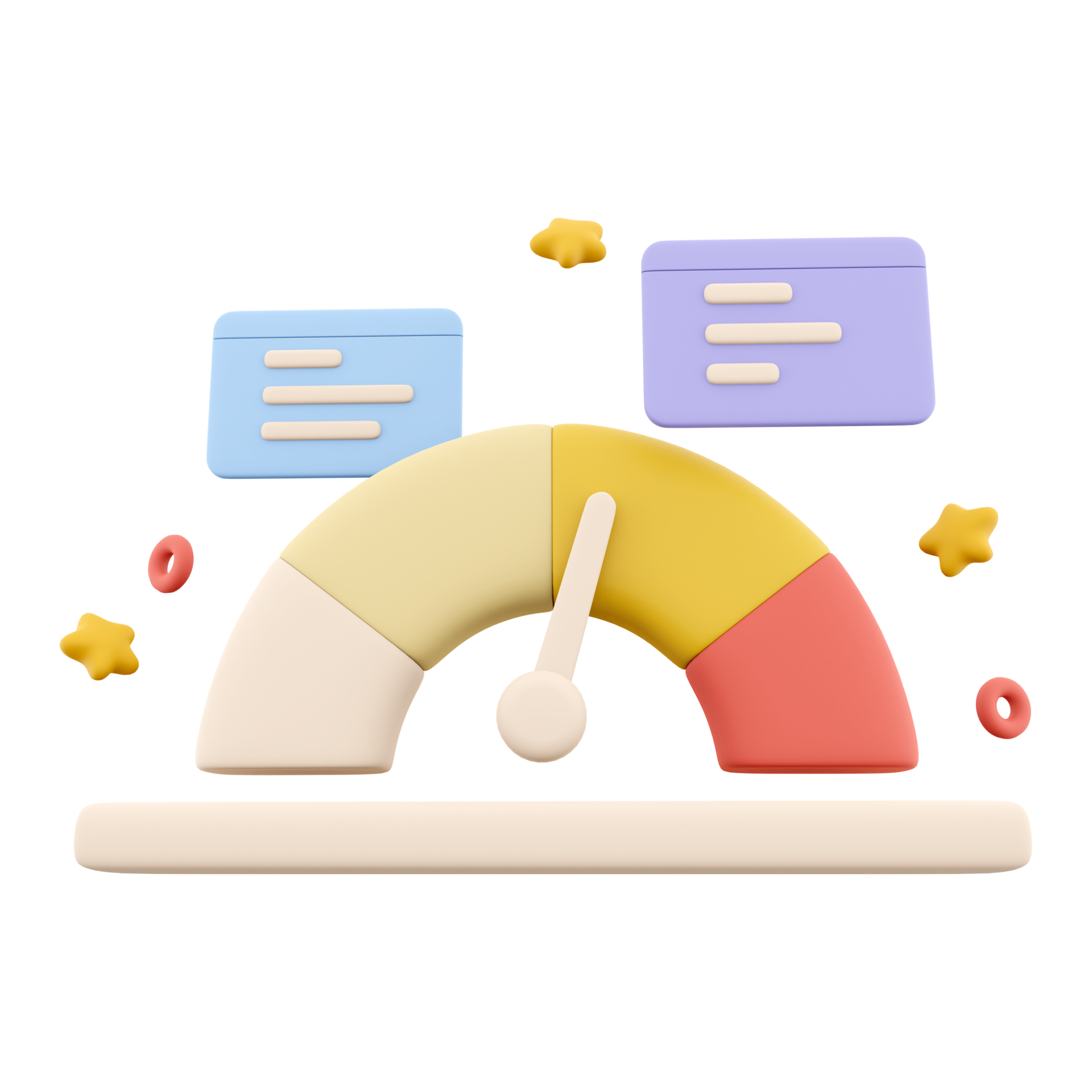 3d Rendering Arrow Point Scale Speedometer Icon 3d Render Icon Performance Pointer Rating Risk