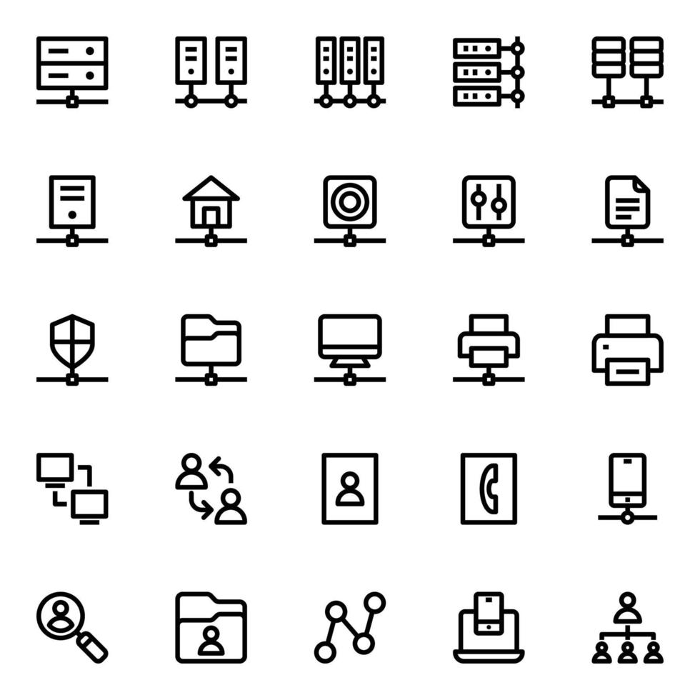 Outline icons for Network and communication. 22289725 Vector Art at ...