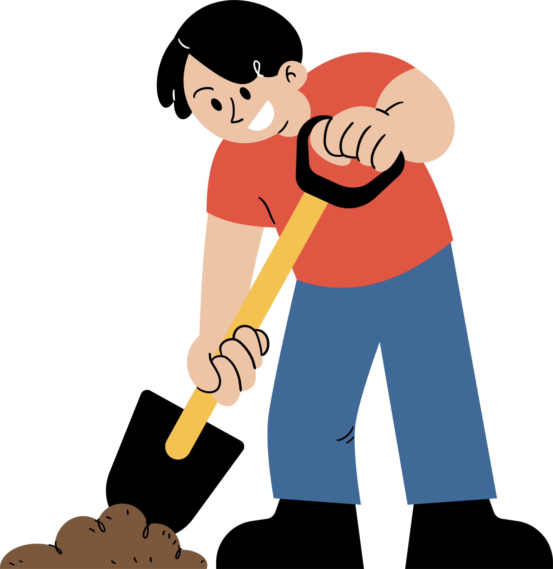 man using shovel to plant trees, save the earth, environment day 22289960 PNG