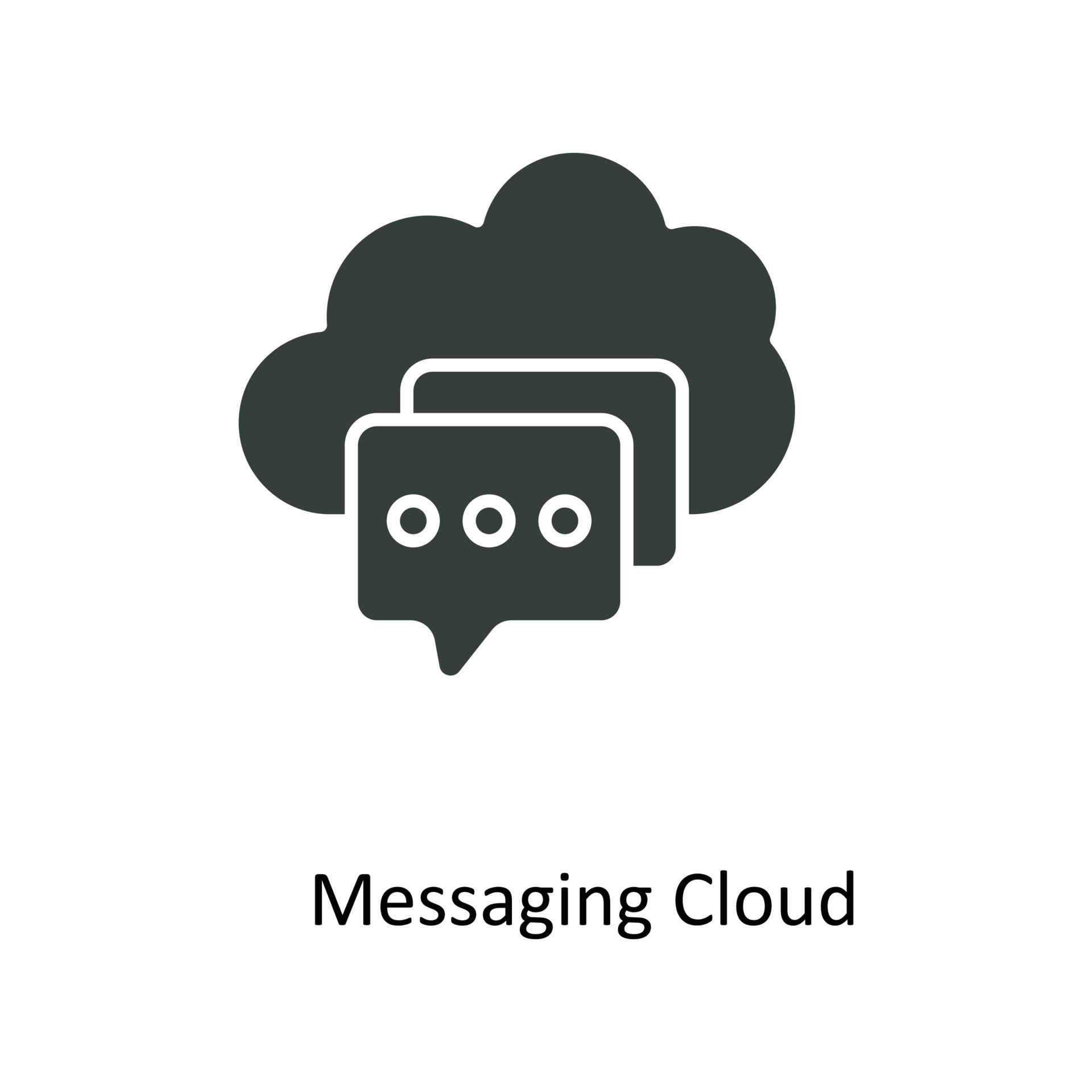 Messaging Cloud Vector Solid Icons. Simple stock illustration stock ...