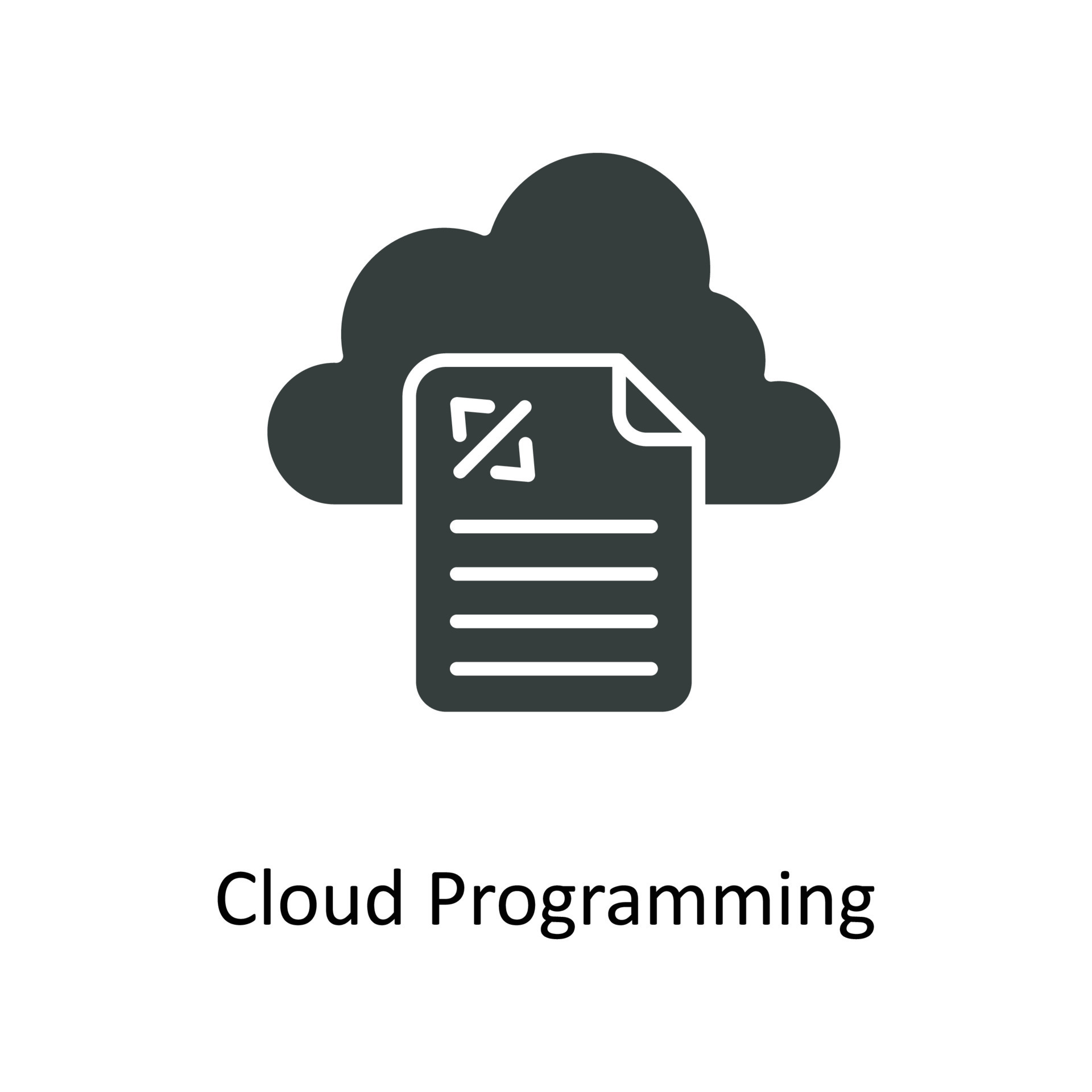 Cloud Programming Vector Solid Icons. Simple stock illustration stock ...