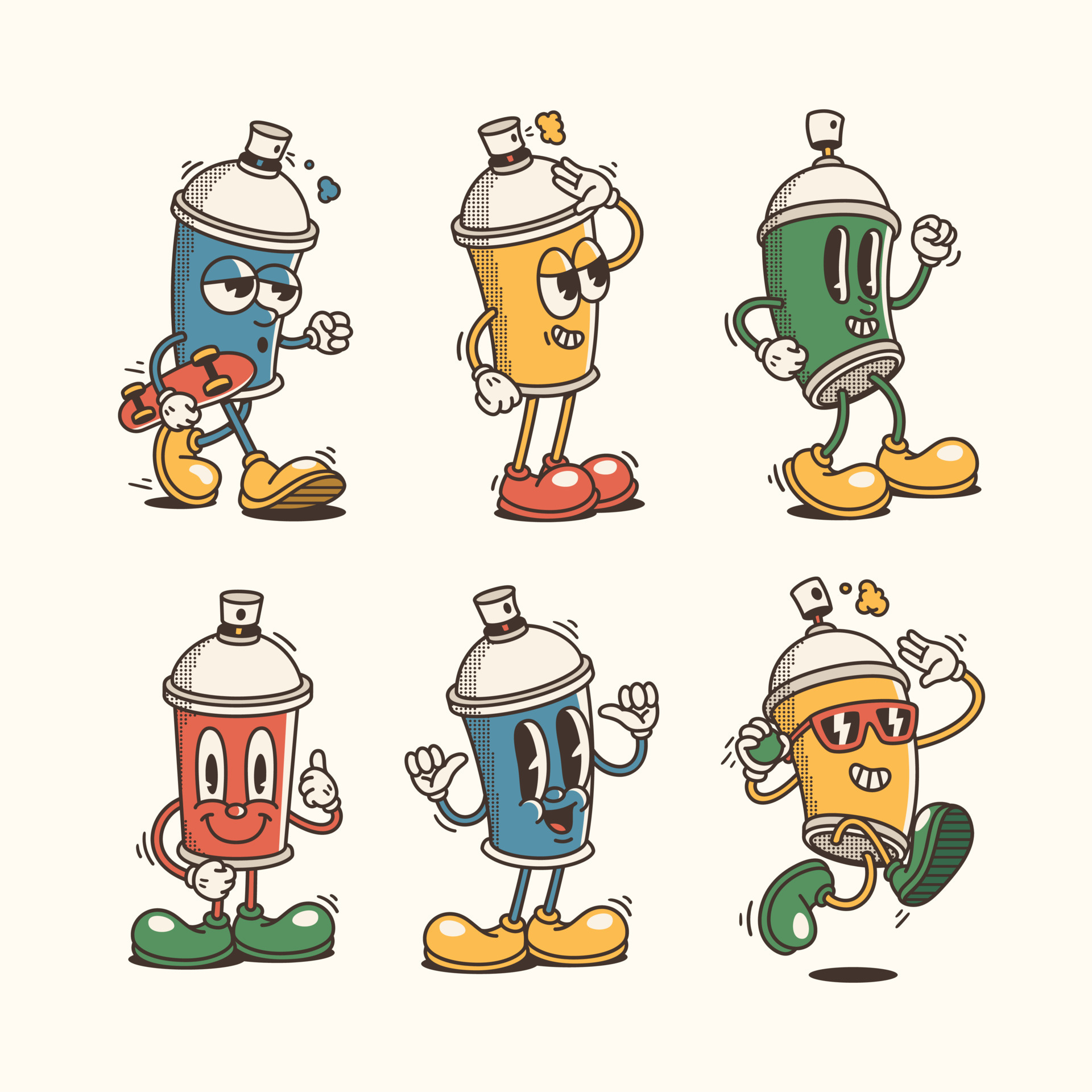 Spray Can Characters