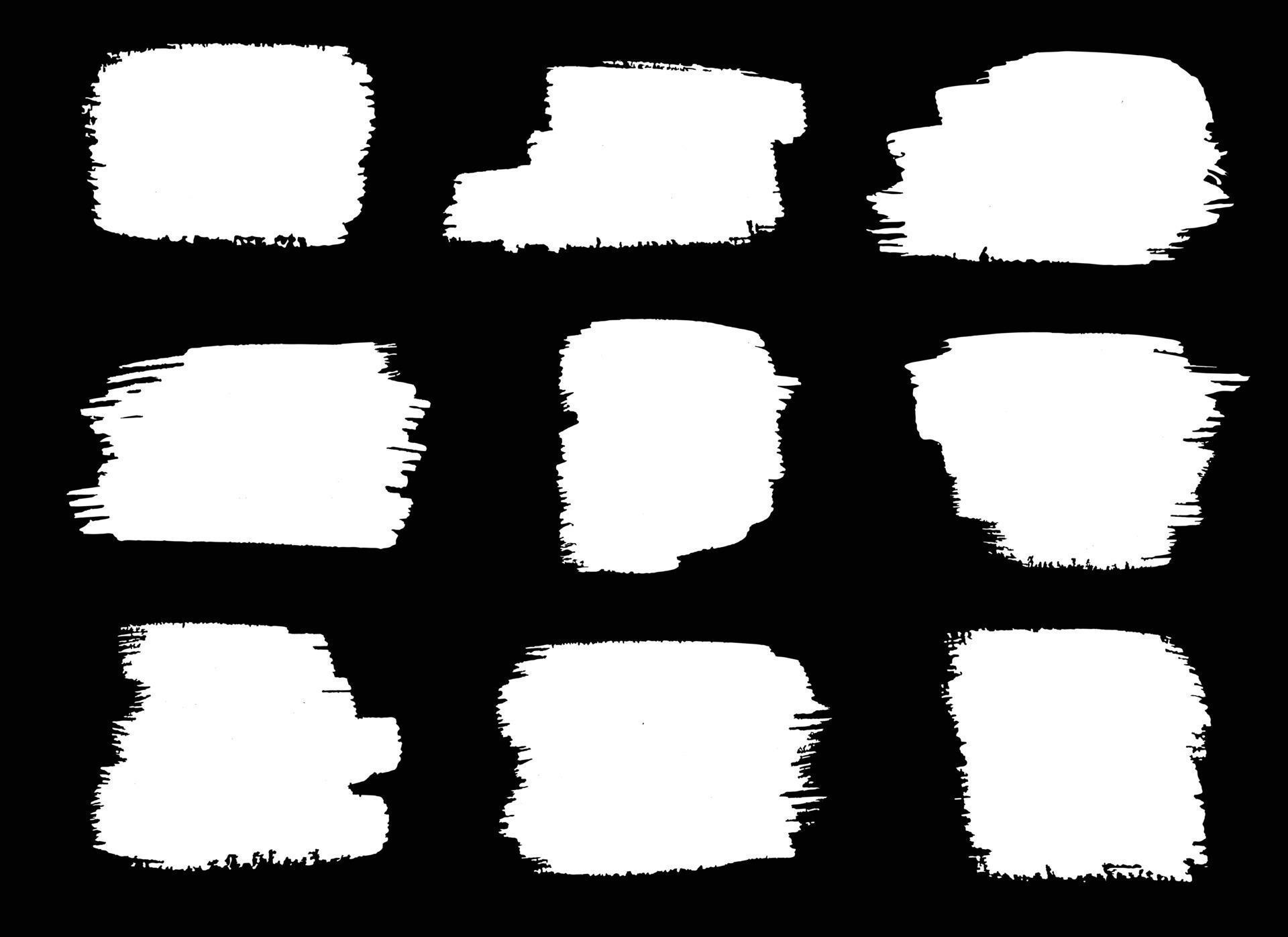 Set of grunge paintbrush. Ink stroke brush. Vector illustration ...