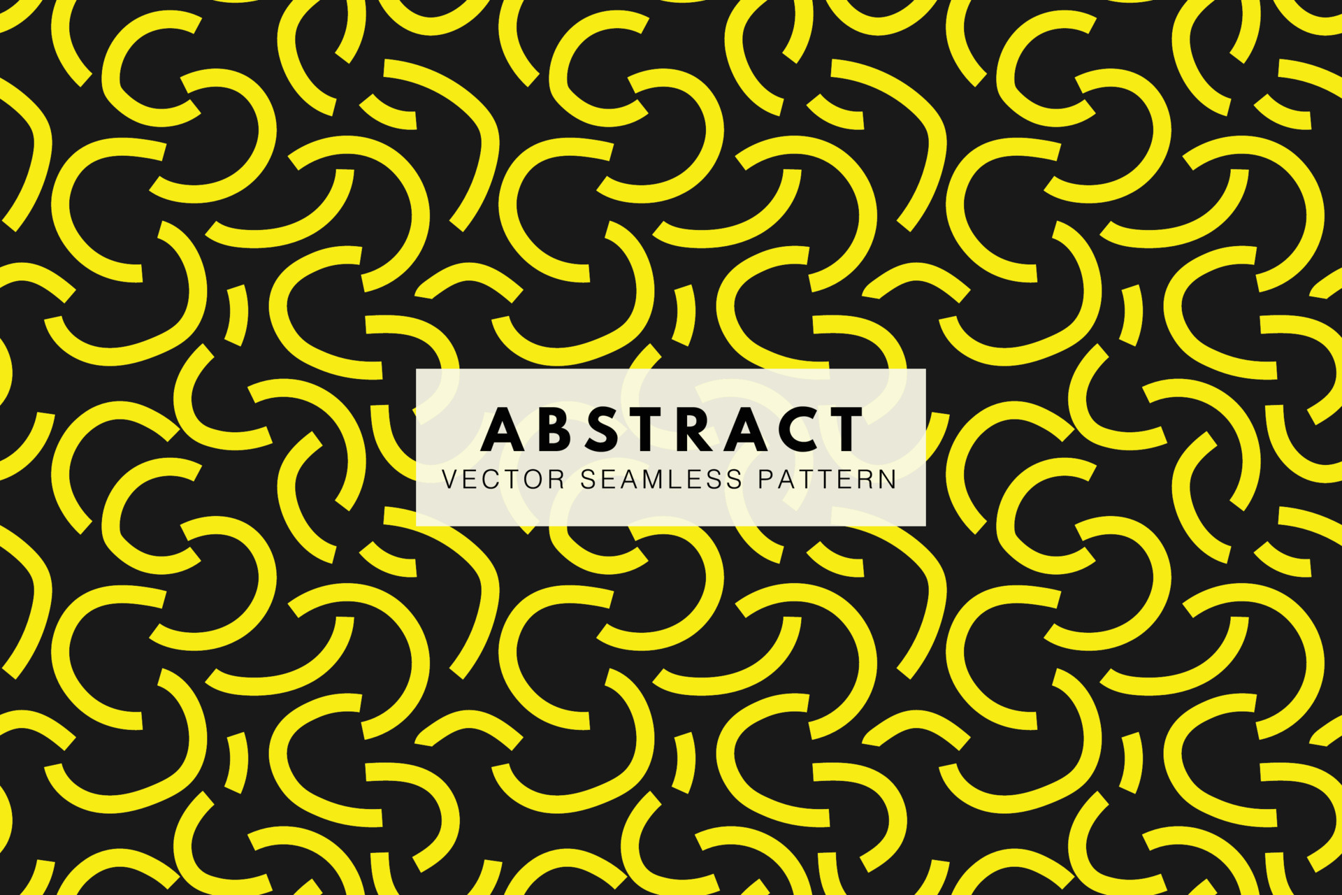 Curvy Yellow Lines On A Black Background Vector Abstract Seamless Repeating Pattern 22309002