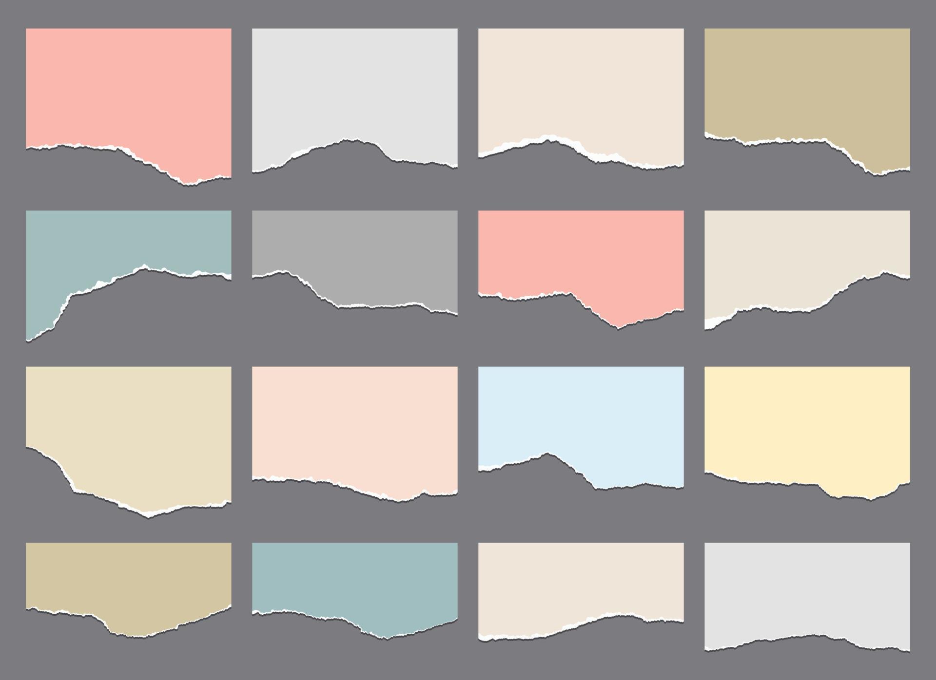 Torn ripped paper sheet set. Paper scraps. Notebook paper strips and pieces. 22310020 Vector Art ...