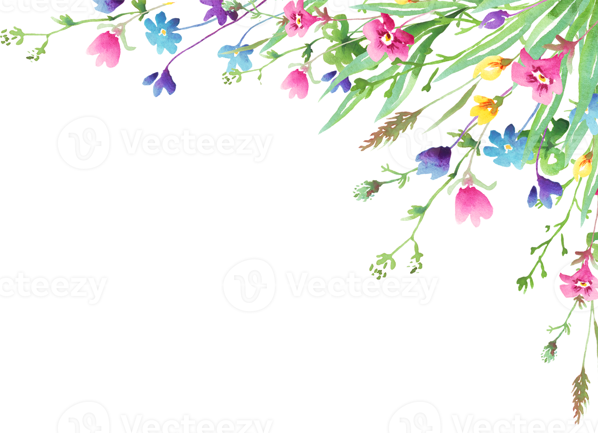 Wildflower Frame Watercolor Clipart 22316329 Png