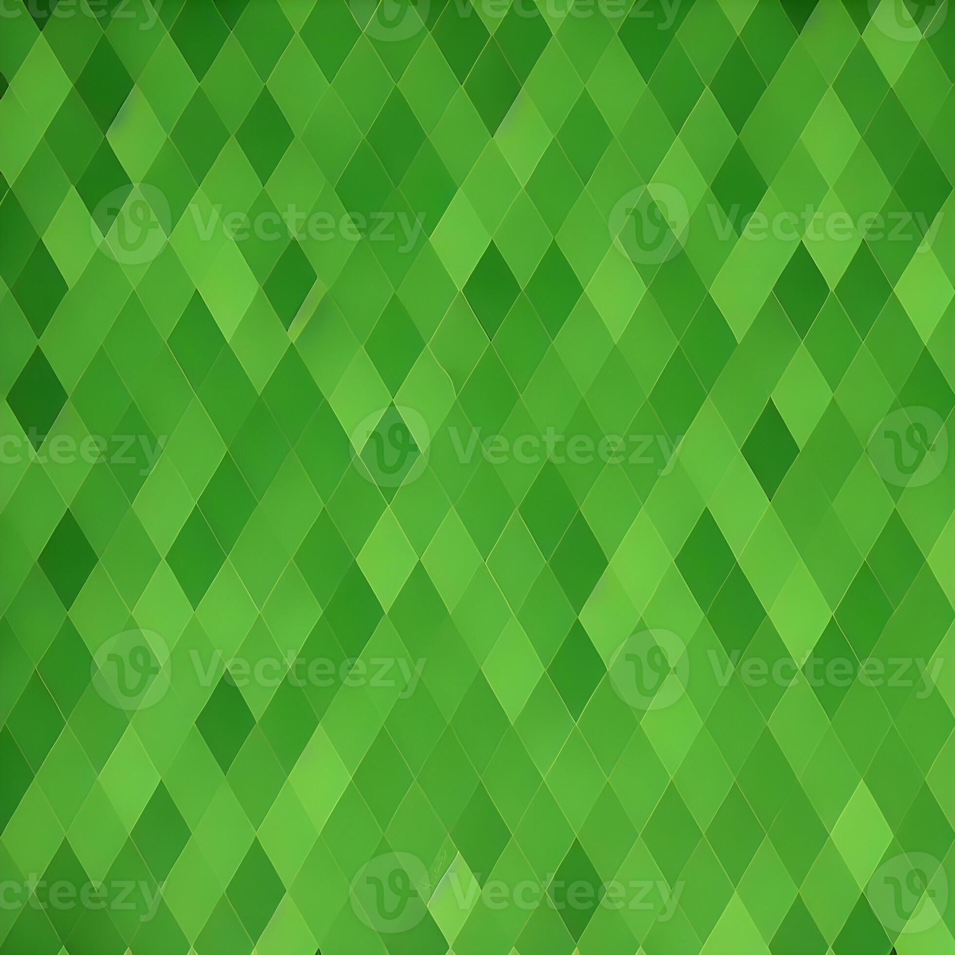 Geometric pattern of overlapping polygons in green tones. The image was ...