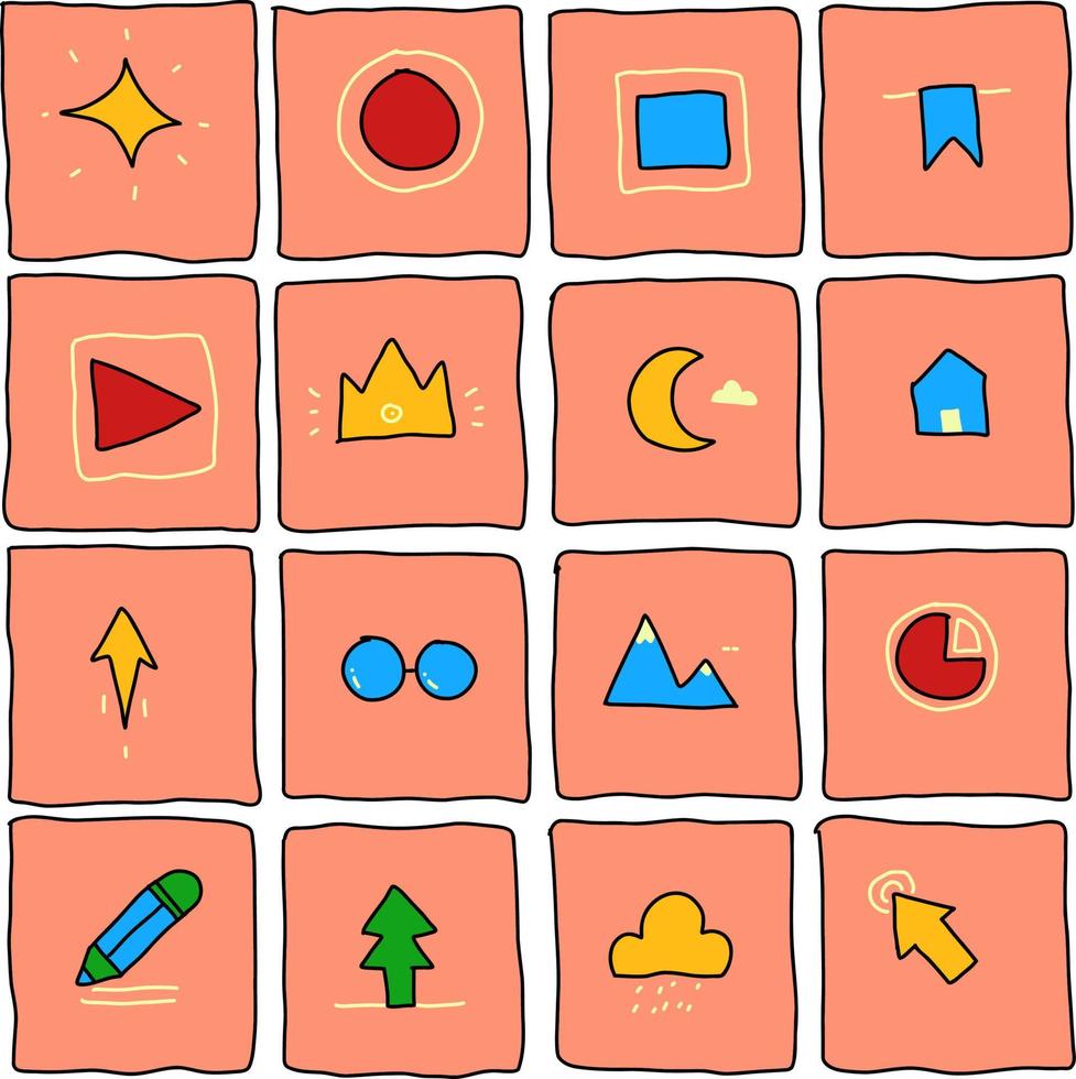 pattern icon hand drawn full color dark 22323165 Vector Art at Vecteezy