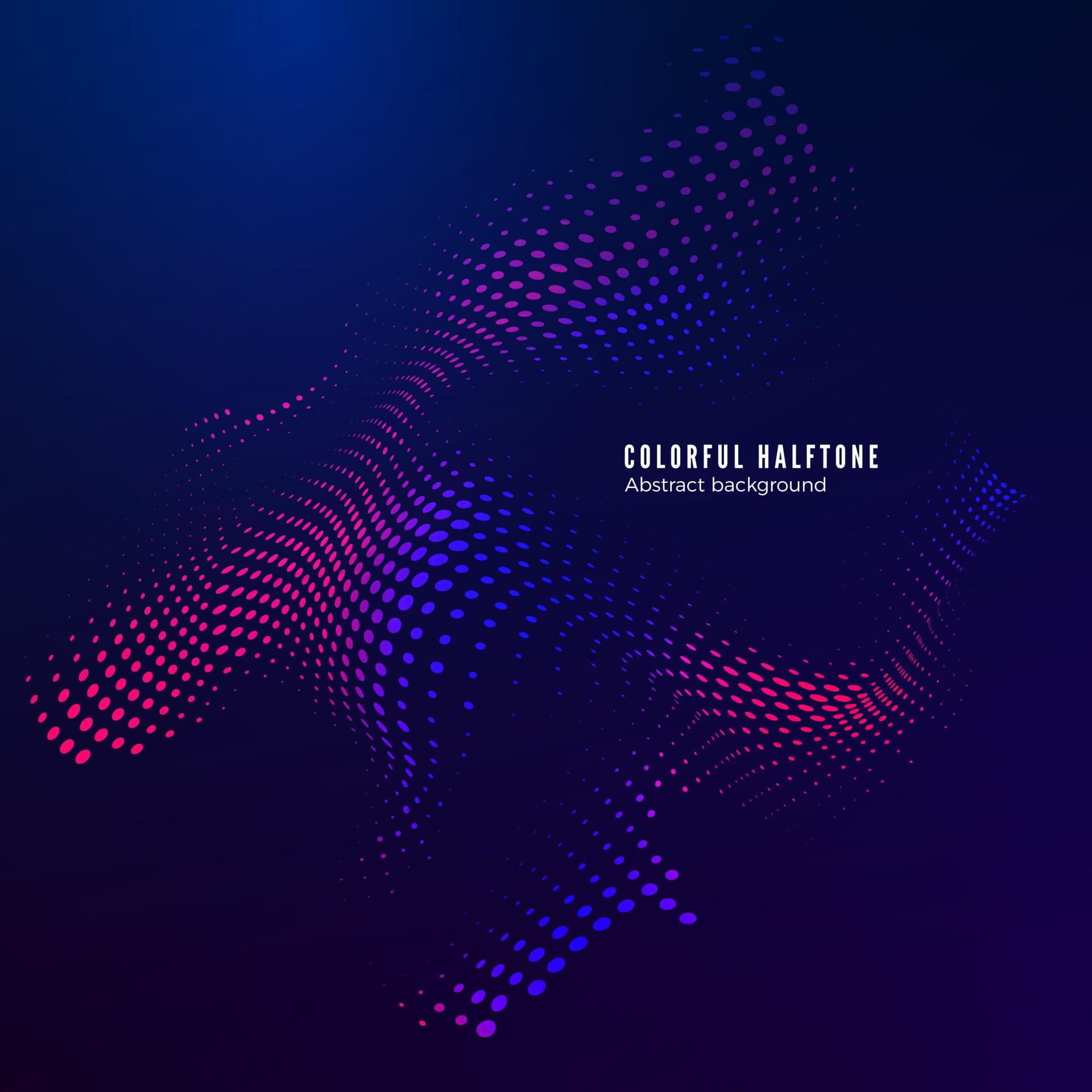 Halftone Design Element Motion Effect Abstract Colorful Halftone Background Warp Dots Surface