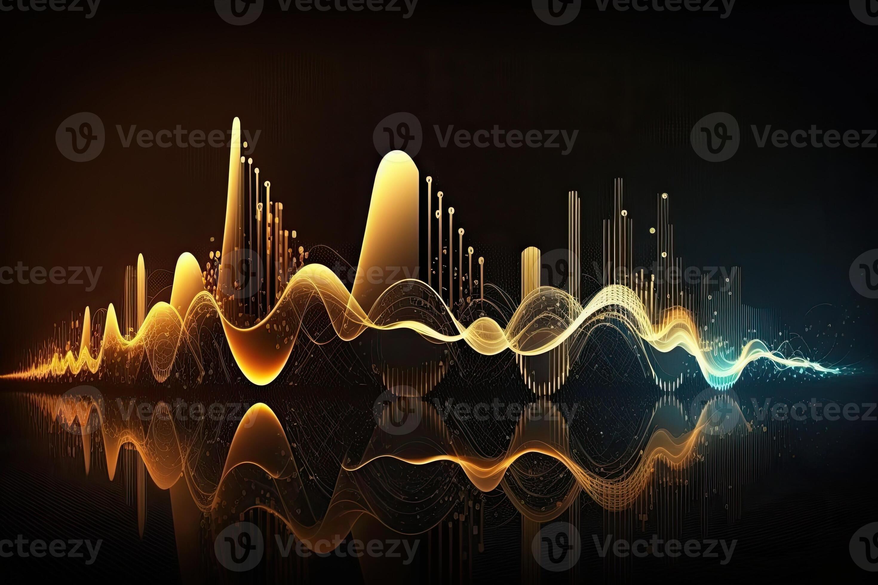 Audio sound wave spectrum abstract oscillation graph futuristic ...