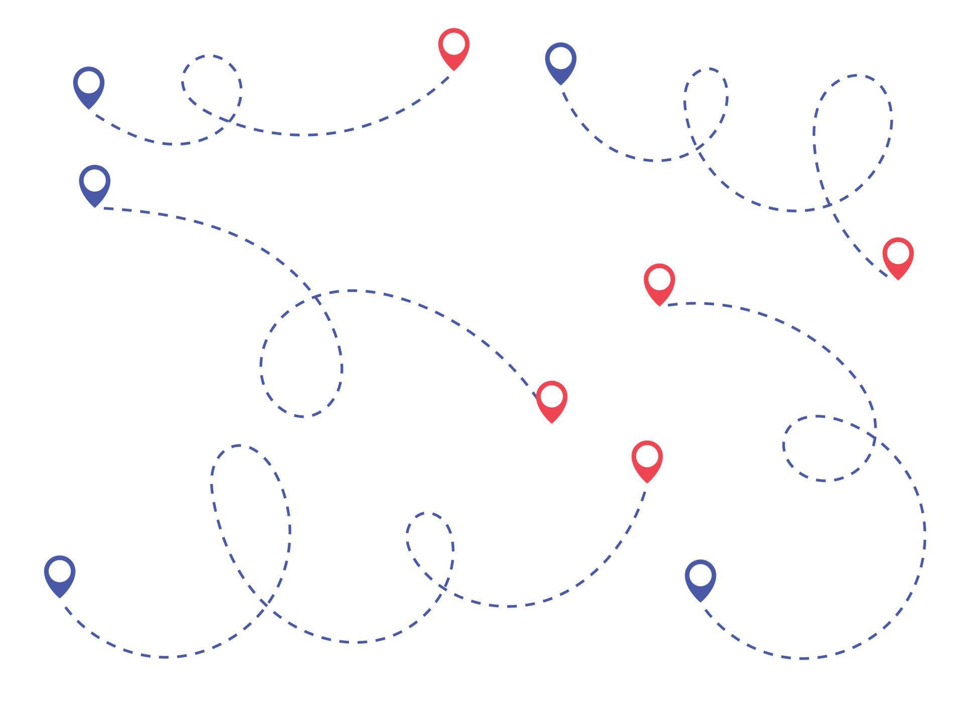 Route icon between two points with dotted path and location pin 22325944 Vector Art at Vecteezy