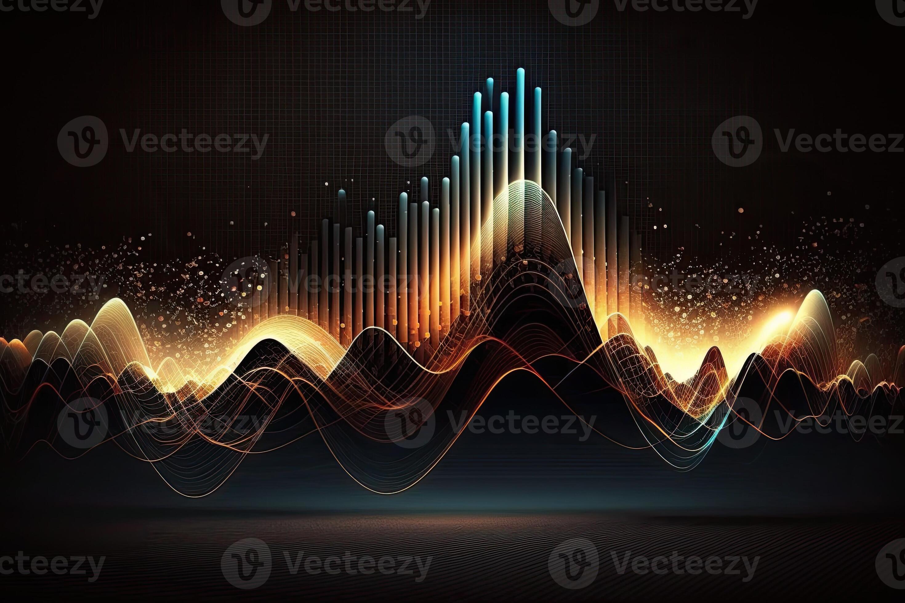 Audio Sound Wave Spectrum Abstract Oscillation Graph Futuristic Colorful Visualization 22326226
