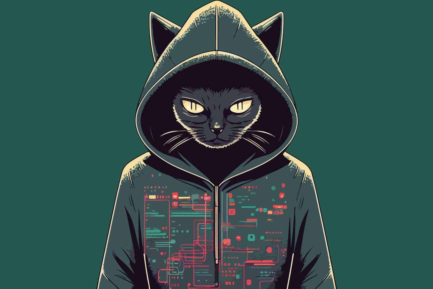 Cat hacker vector illustration 22329364 Vector Art at Vecteezy Cat hacker vector illustration 22329364 Vector Art at Vecteezy