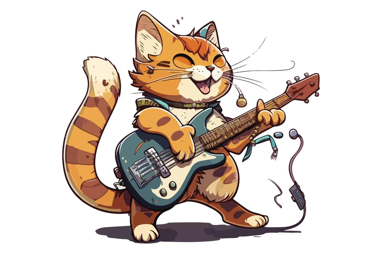 Cat playing guitar vector illustration 22330417 Vector Art at Vecteezy Cat playing guitar vector illustration 22330417 Vector Art at Vecteezy