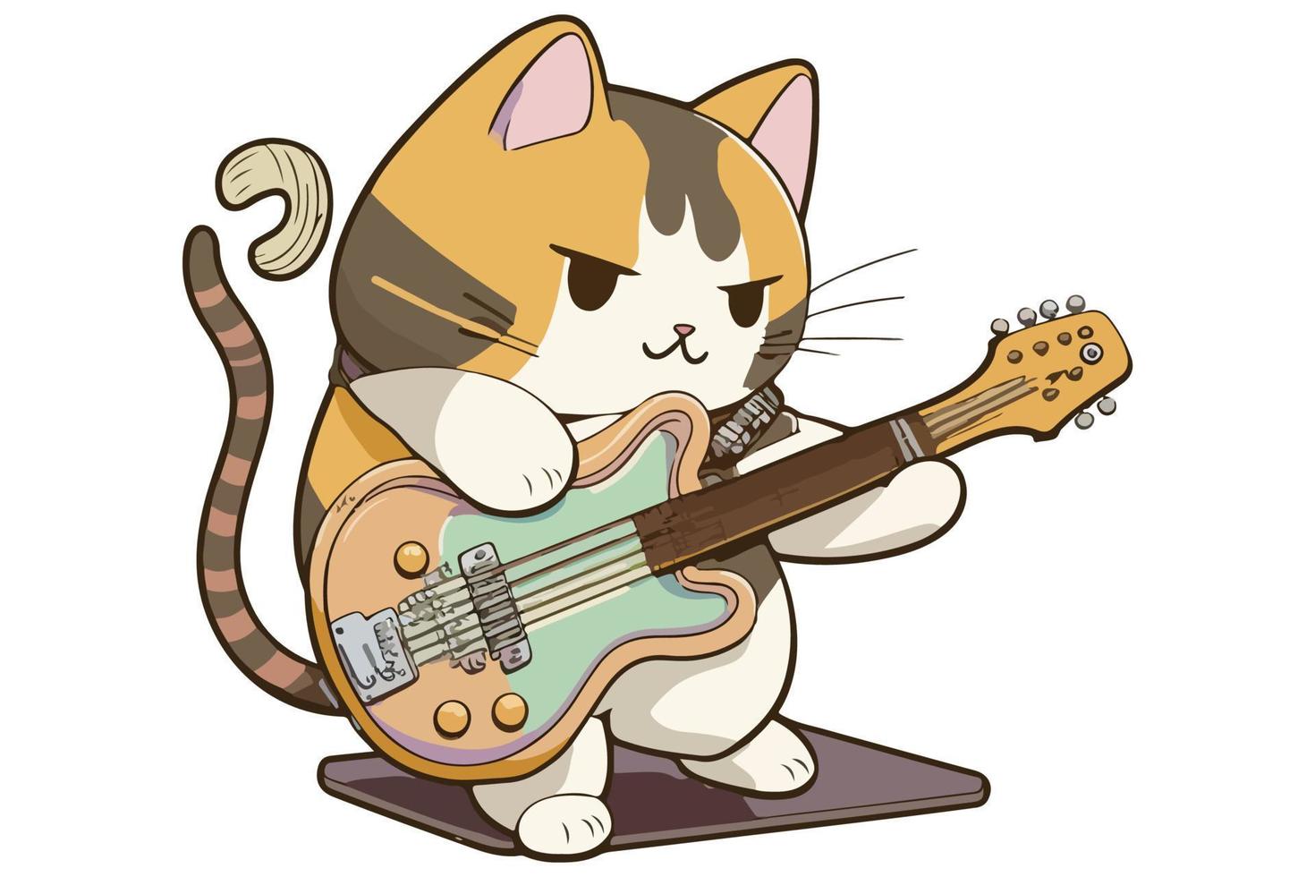 Cat playing guitar vector illustration 22330421 Vector Art at Vecteezy Cat playing guitar vector illustration 22330421 Vector Art at Vecteezy