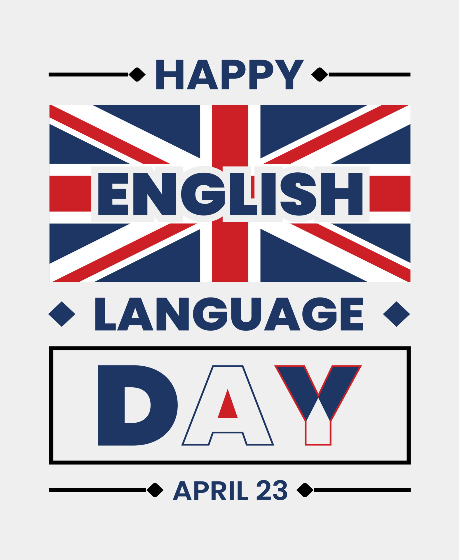 Happy English language day t-shirt for print ready 22331313 Vector Art ...