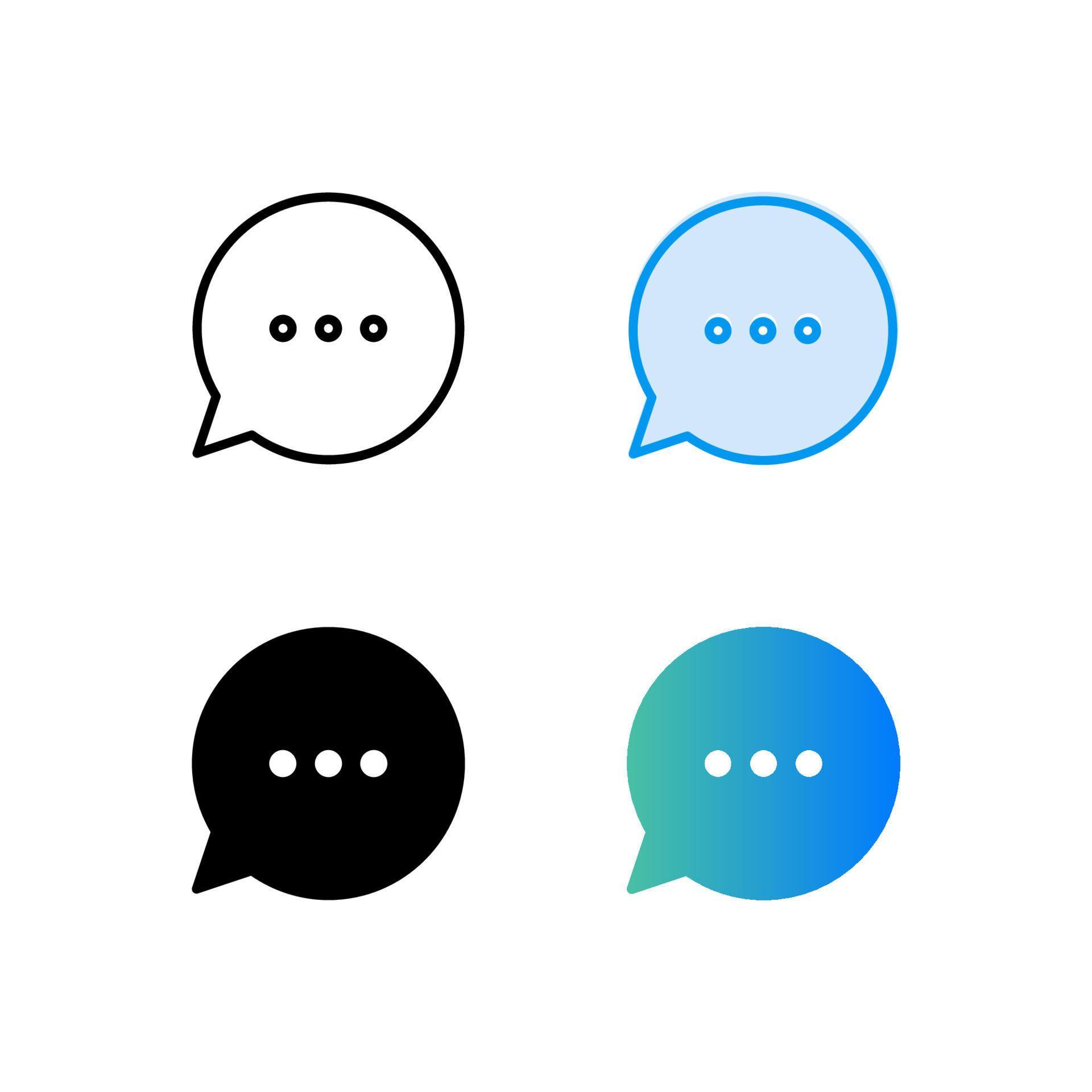 Flat vector chat message bubbles icon isolated on white background ...
