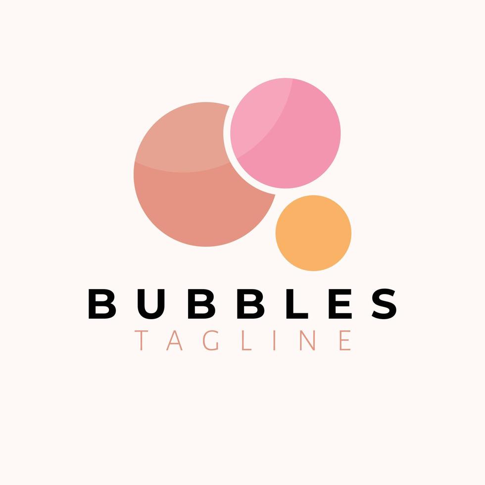 Bubbles vector logo design. Three bubbles in color logotype. Abstract flat feminine logo ...