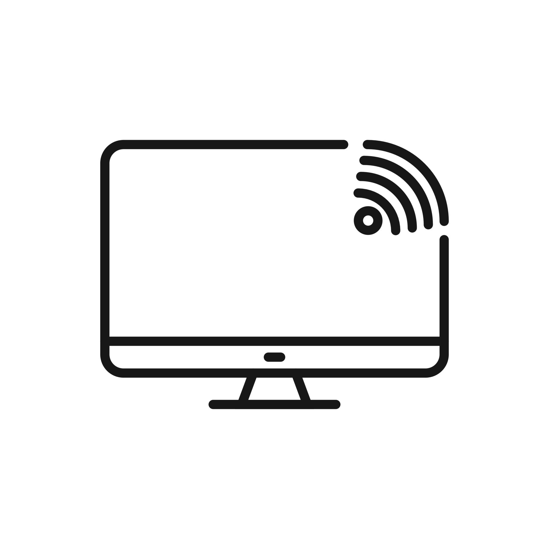 Editable Icon Of Computer Wireless Connection Vector Illustration