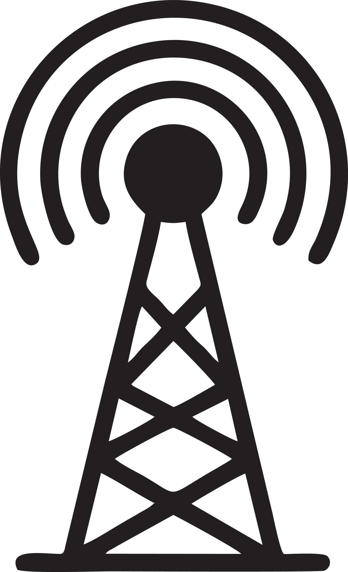 Signal Communication Information Connection Wireless Icon Symbol Vector Image Illustration Of