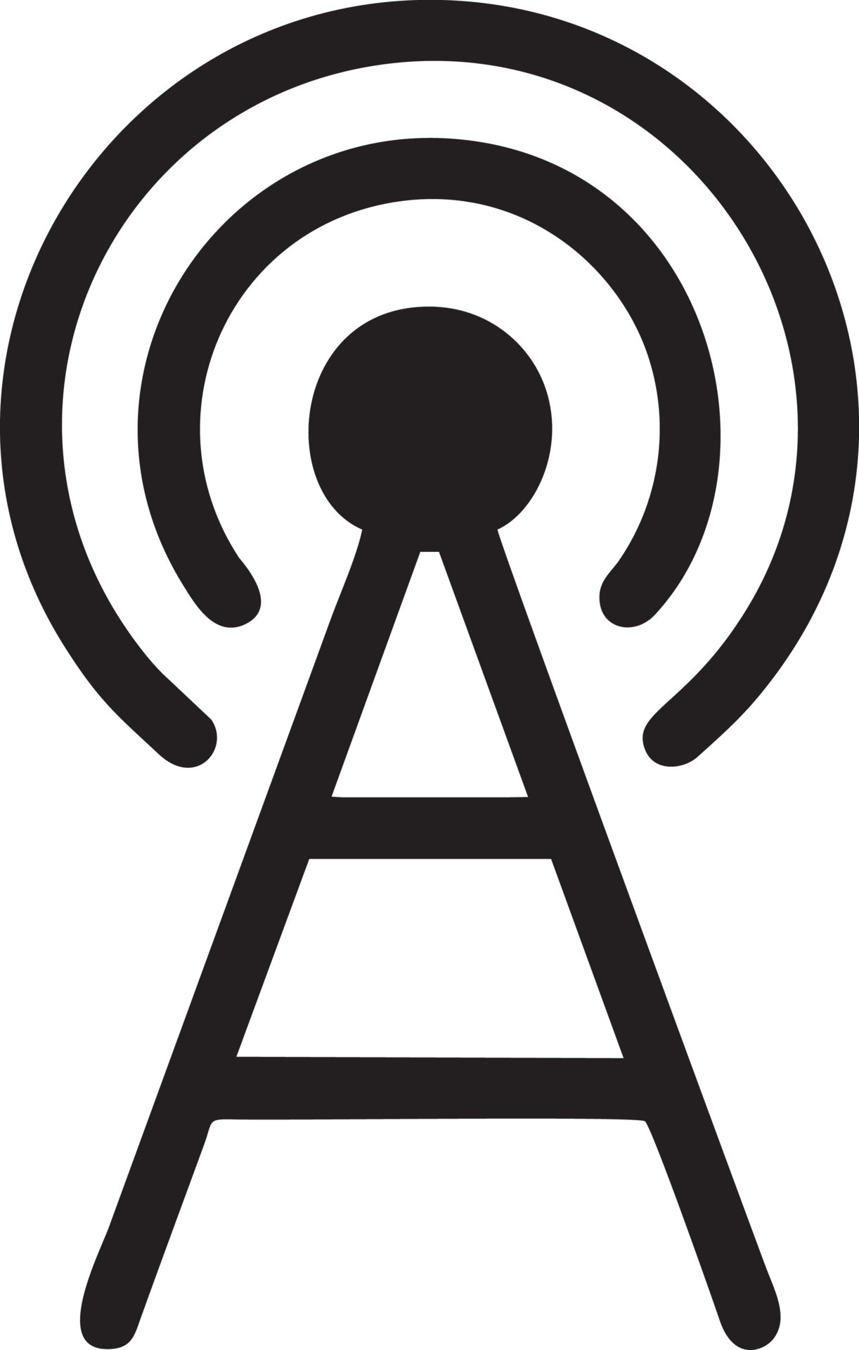 Signal Communication Information Connection Wireless Icon Symbol Vector Image Illustration Of