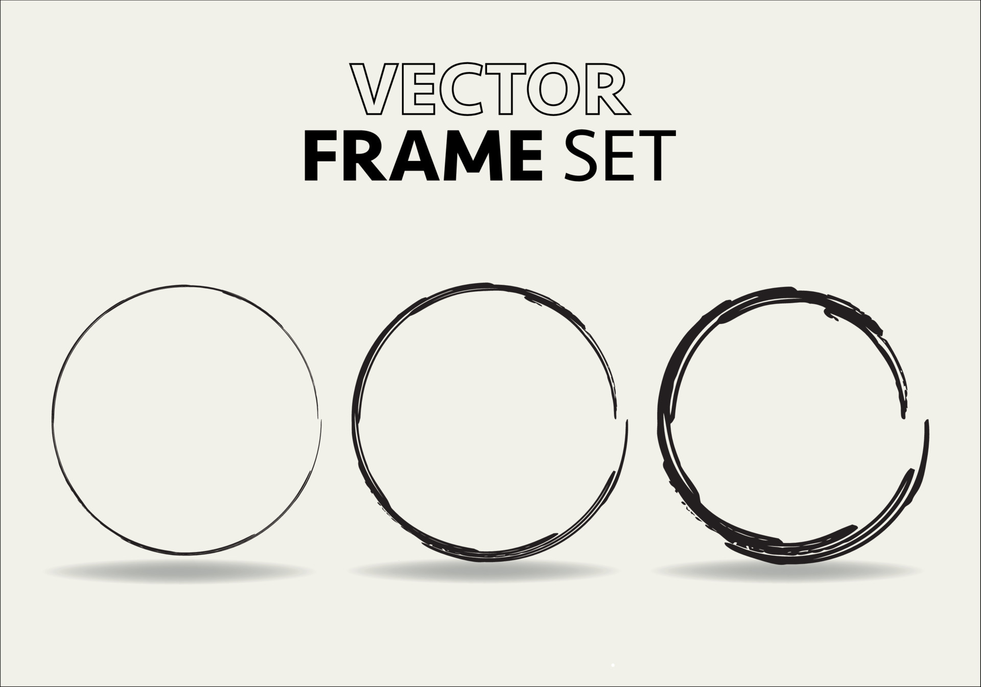 Hand drawn circles sketch frame vector set. Rounds scribble line ...