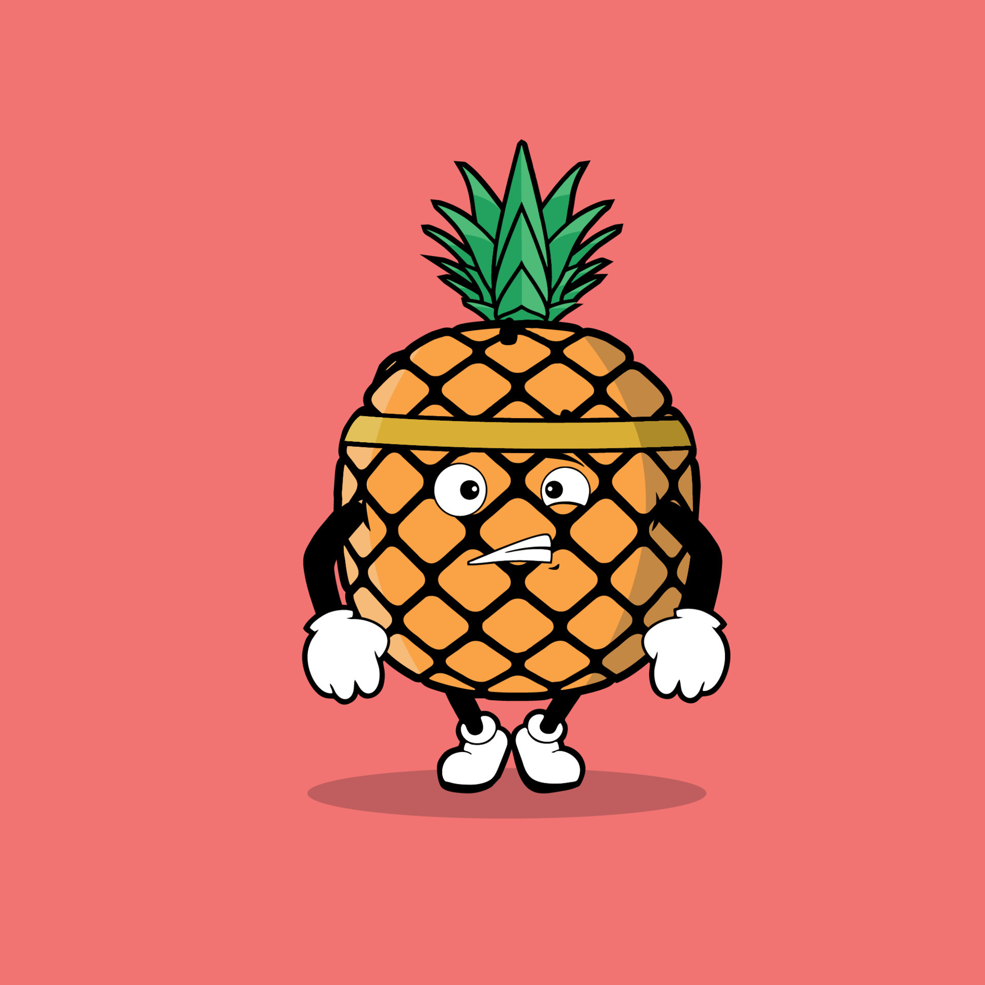 Cute Pineapple Fruit Character With Running Expression Vector 22345676 Vector Art At Vecteezy
