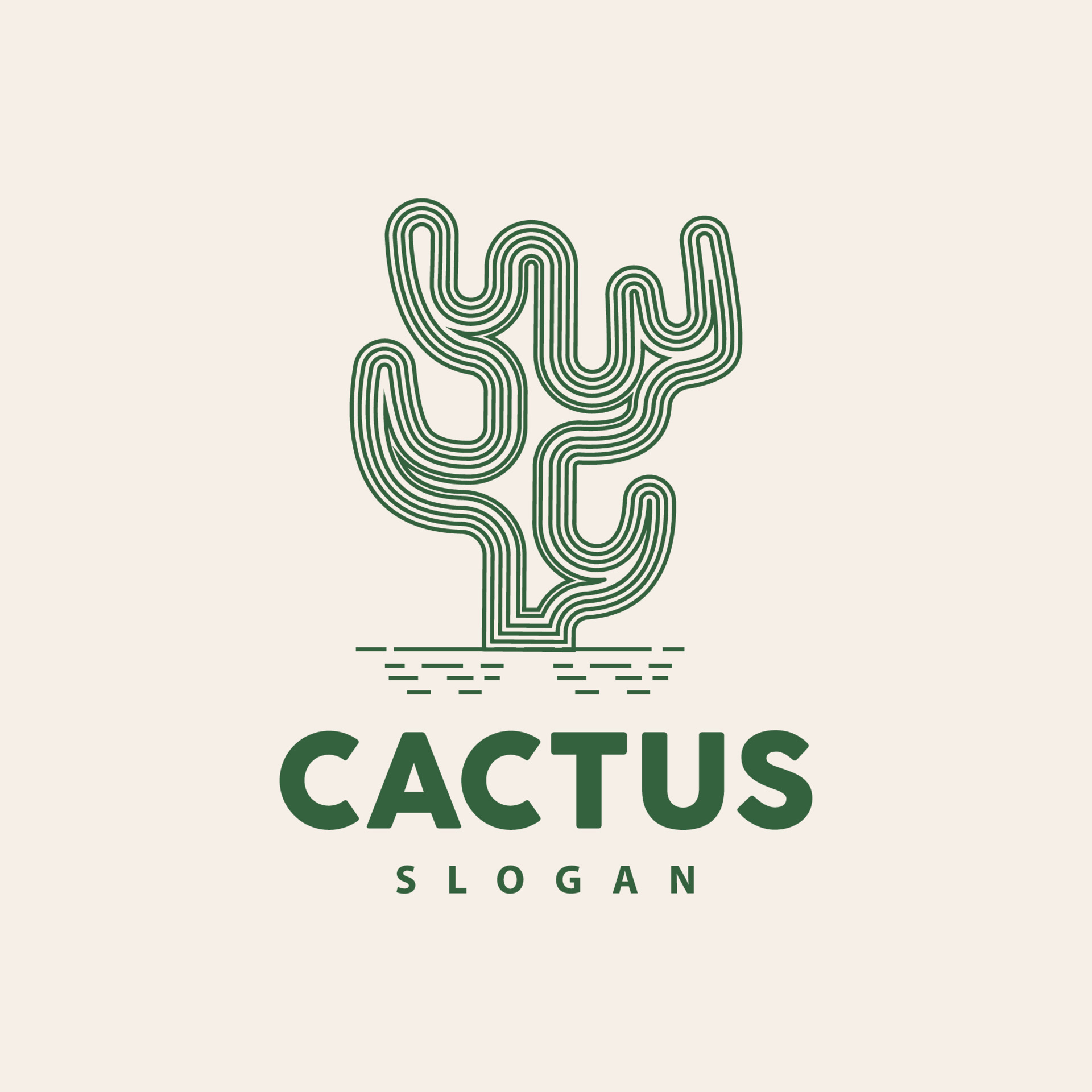 Cactus Logo, Desert Green Plant Vector, Simple Design Elegant Line Style, Icon Illustration ...