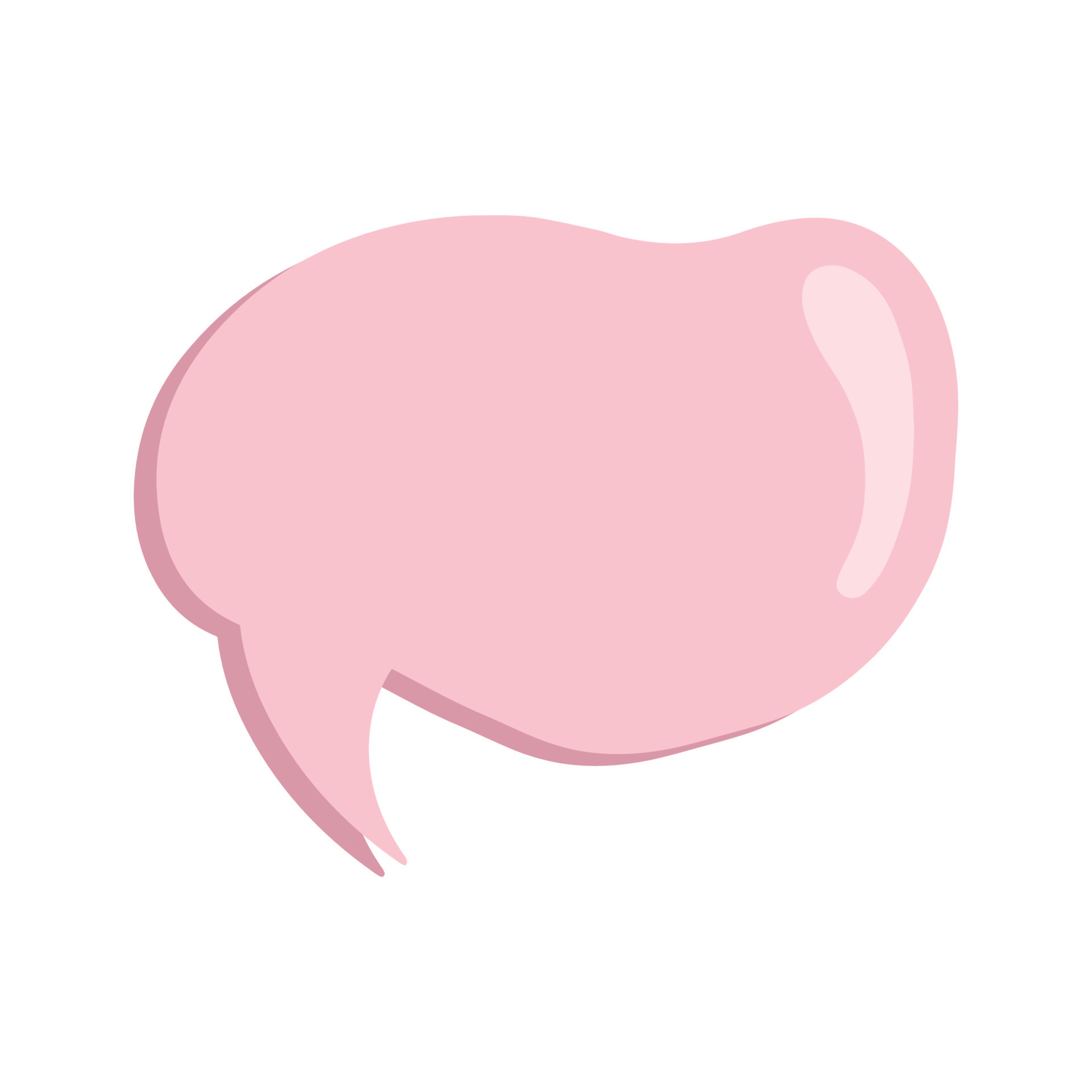 Pink cloud-message. Pop-up message bubbles. Isolated vector message ...