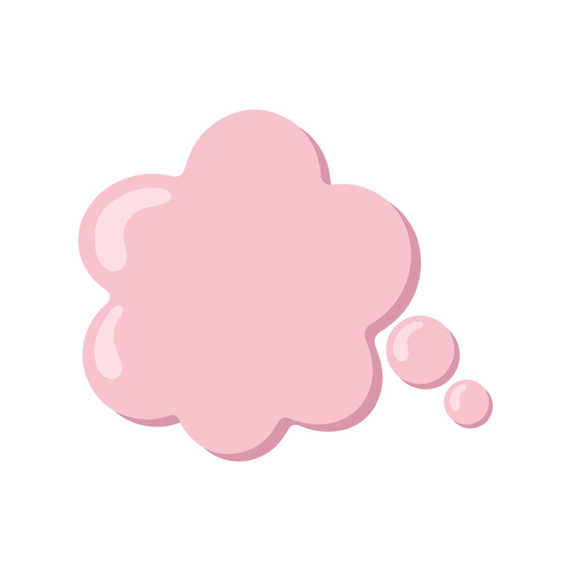 Pink cloud-message. Pop-up message bubbles. Isolated vector message ...