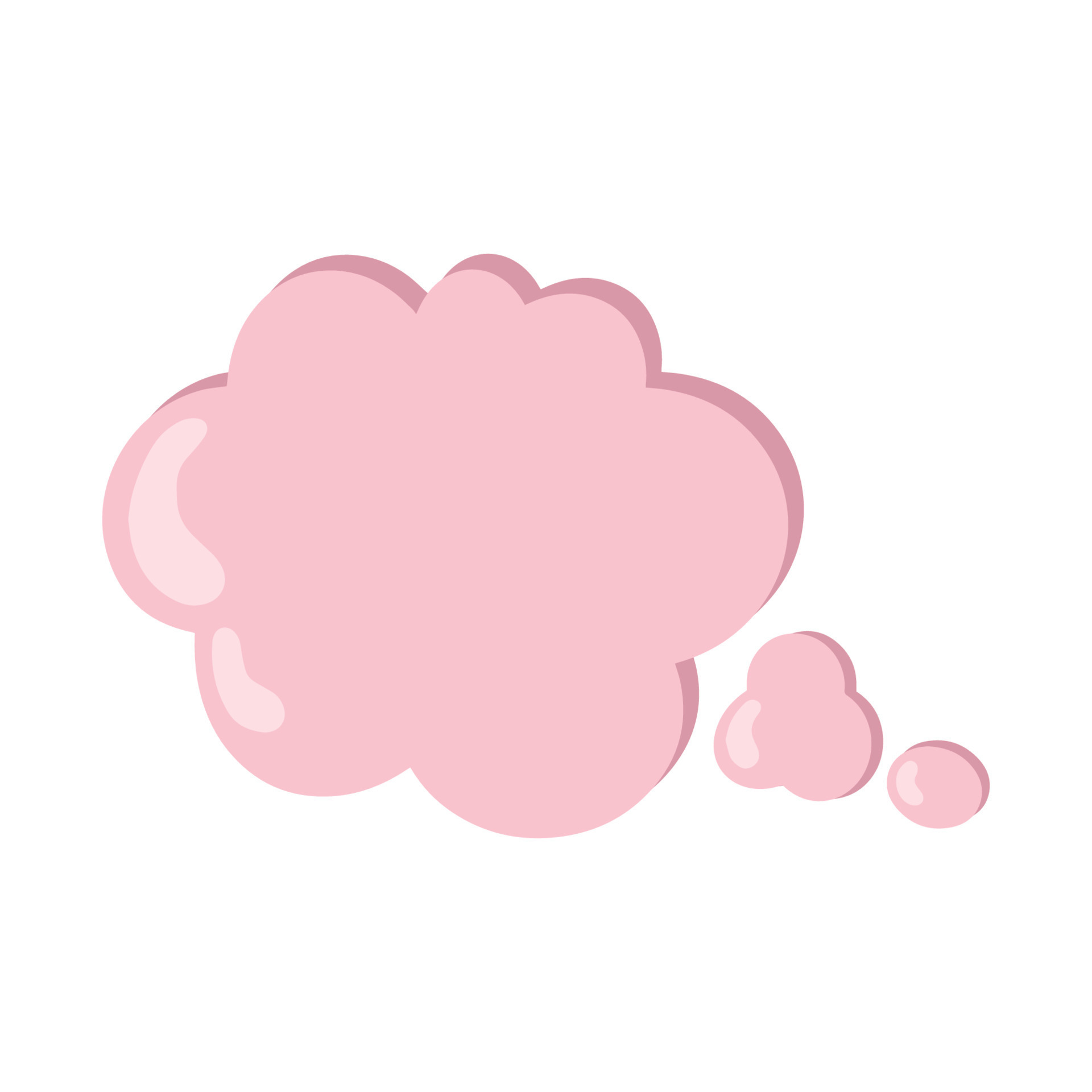 Pink Cloud Message Pop Up Message Bubbles Isolated Vector Message Clouds Cute Pink Message