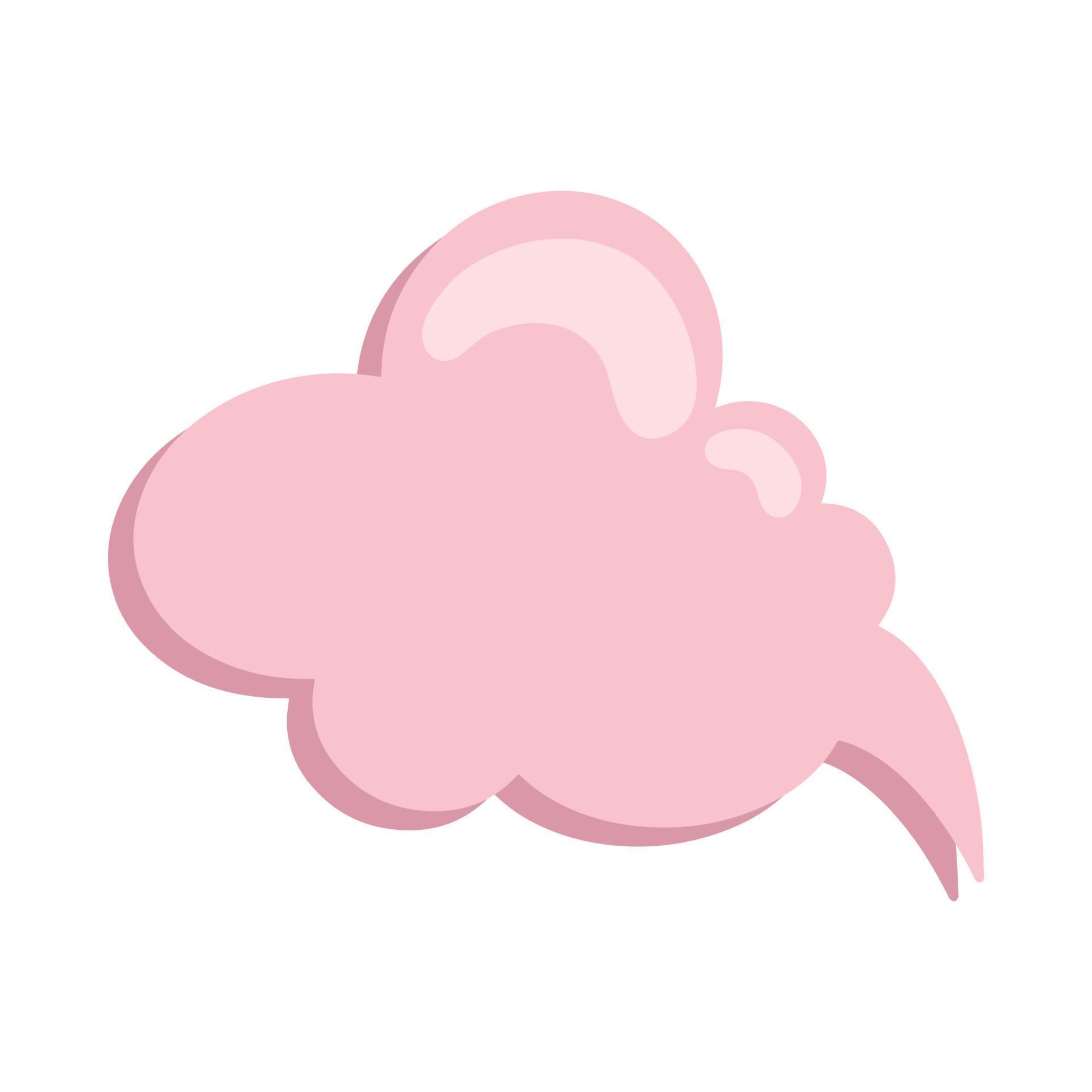 Pink cloud-message. Pop-up message bubbles. Isolated vector message ...