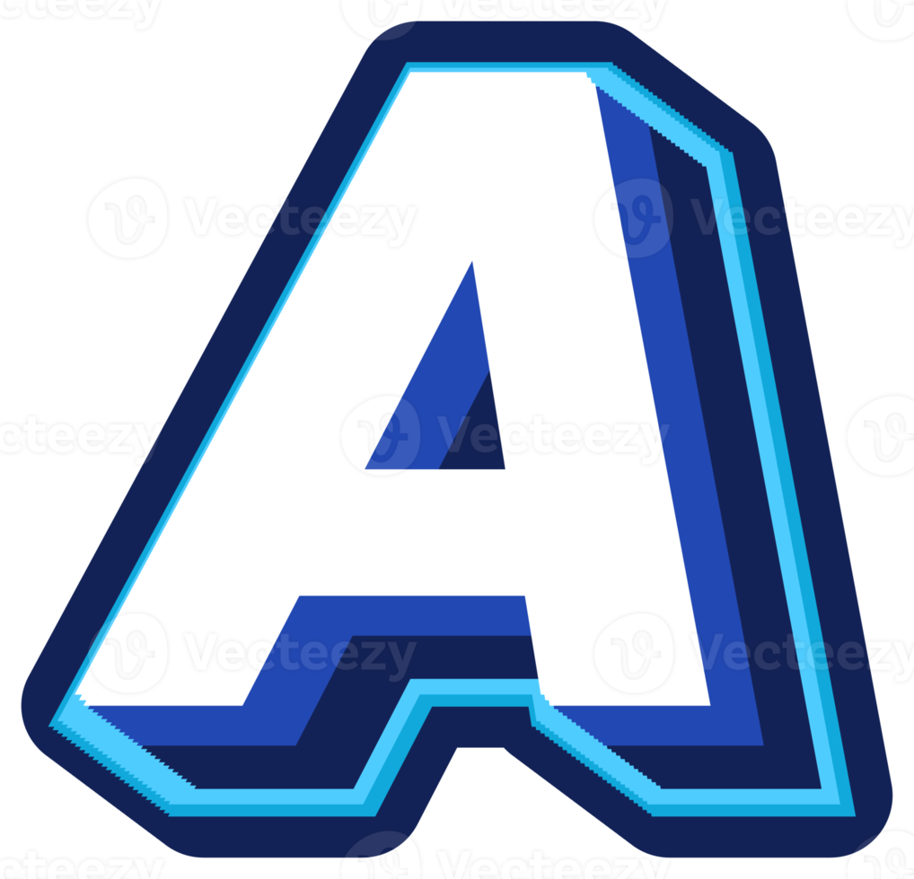 Blue Capital Letter A