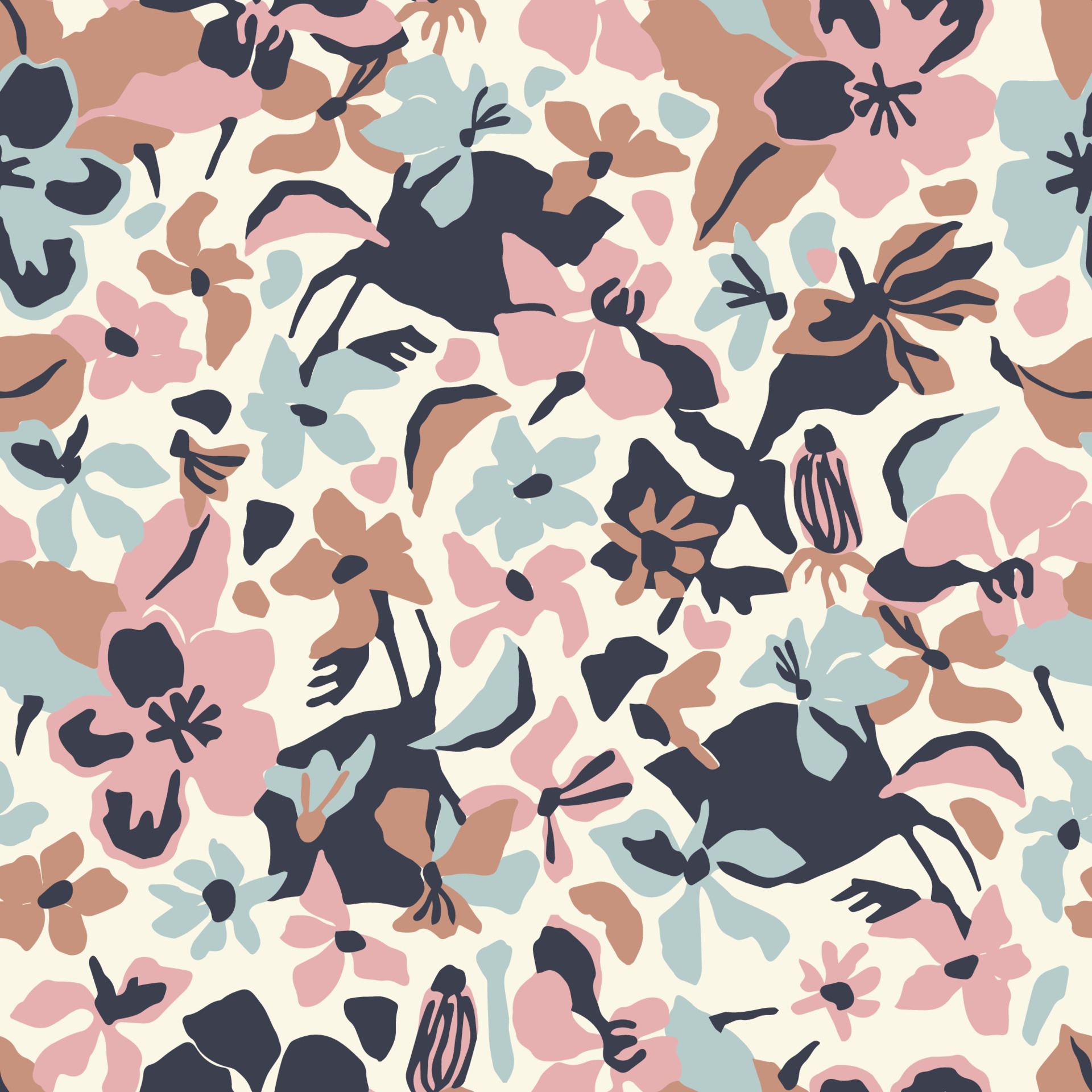 Vector Abstract flower illustration seamless repeat pattern 22352038 ...