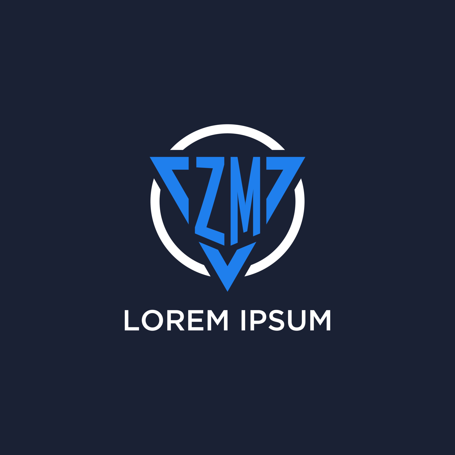 ZM monogram logo with triangle shape and circle design elements ... ZM monogram logo with triangle shape and circle design elements ...