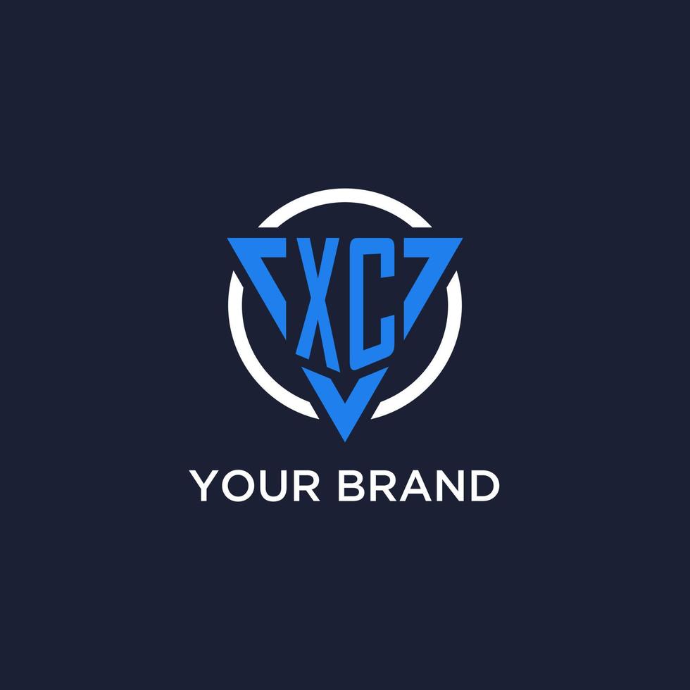 XC monogram logo with triangle shape and circle design elements 22352760 Vector Art at Vecteezy
