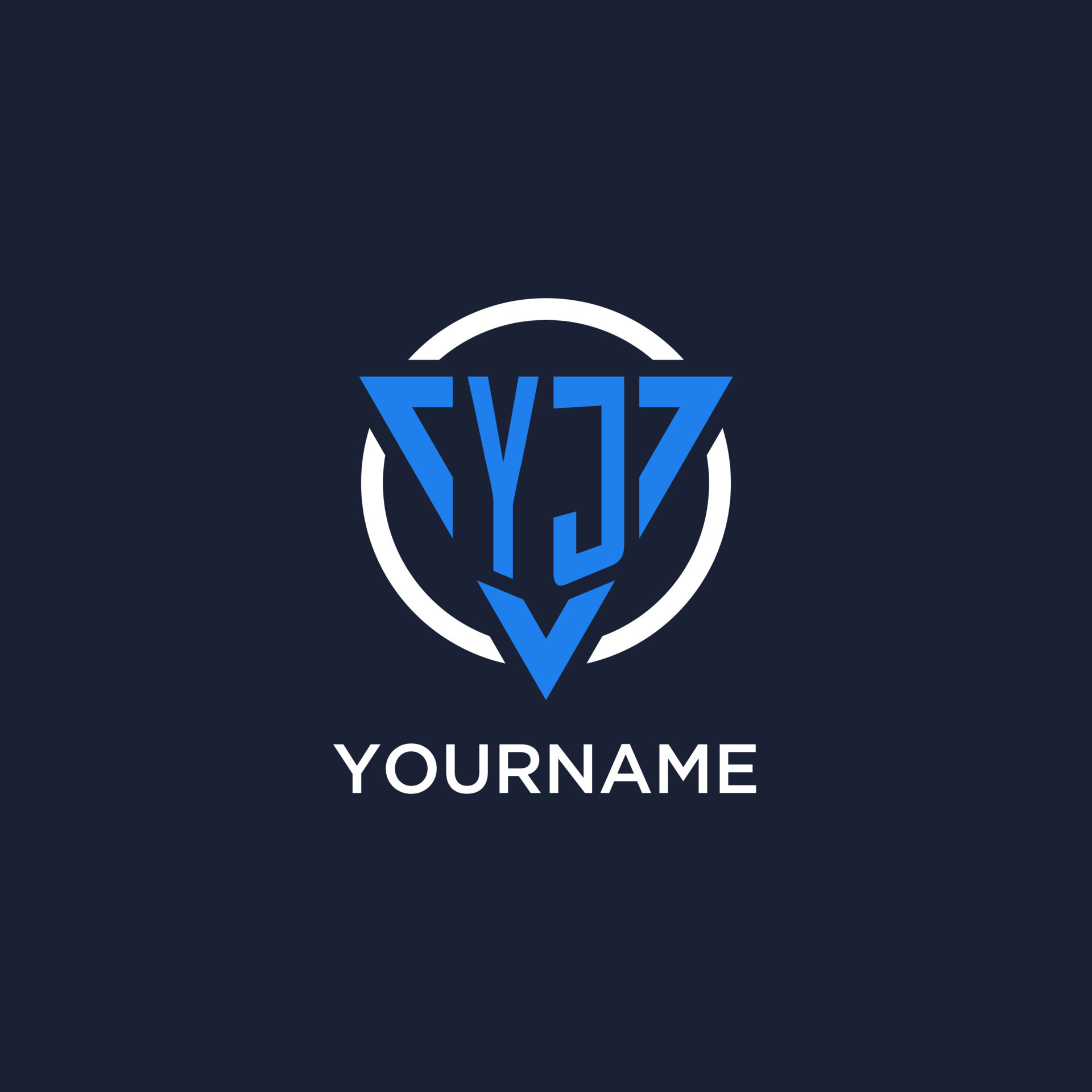 YJ monogram logo with triangle shape and circle design elements 22352782 Vector Art at Vecteezy