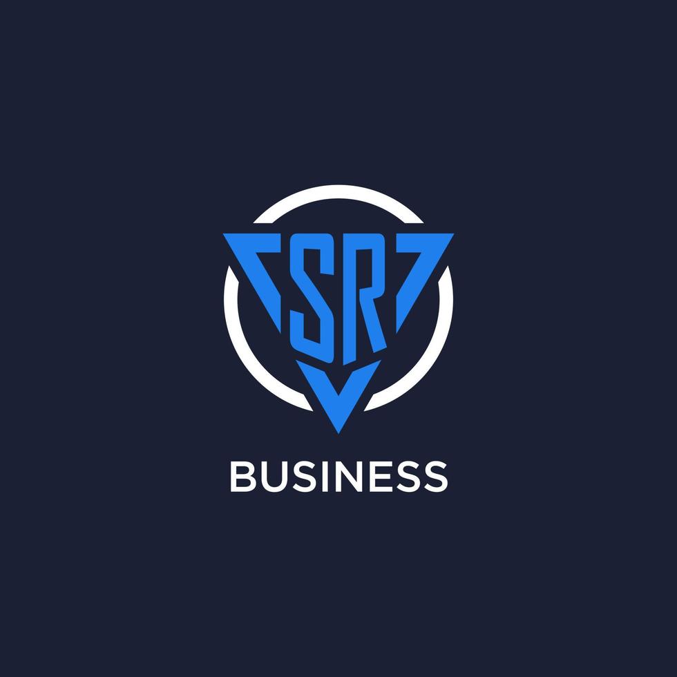 SR monogram logo with triangle shape and circle design elements 22352856 Vector Art at Vecteezy