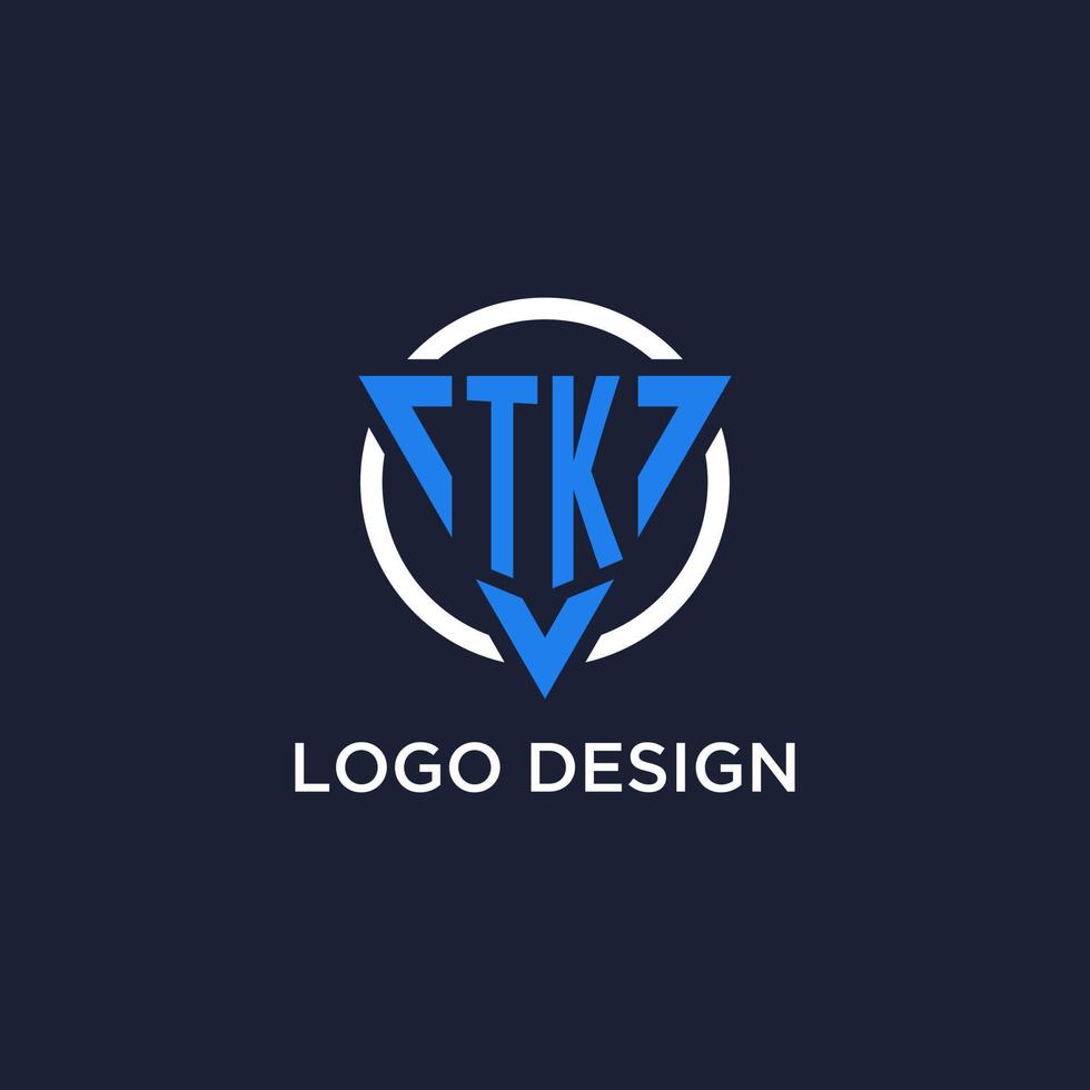 TK monogram logo with triangle shape and circle design elements ...
