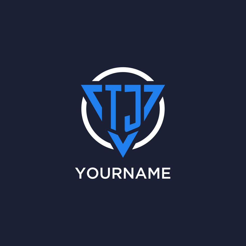 TJ monogram logo with triangle shape and circle design elements 22352867 Vector Art at Vecteezy