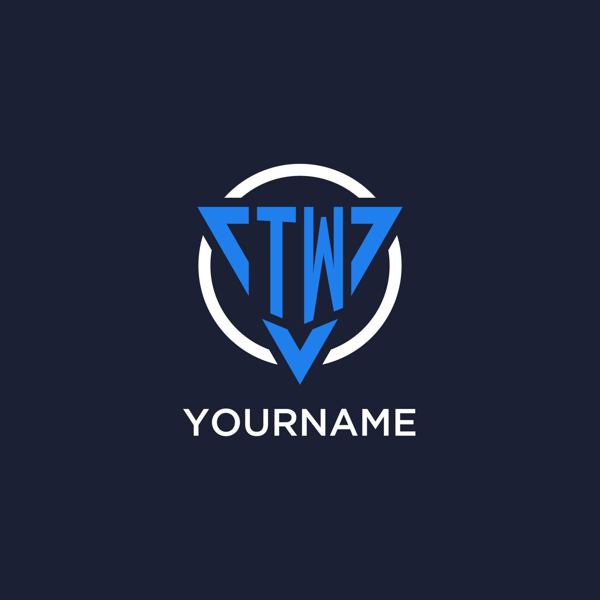 TW monogram logo with triangle shape and circle design elements 22352873 Vector Art at Vecteezy
