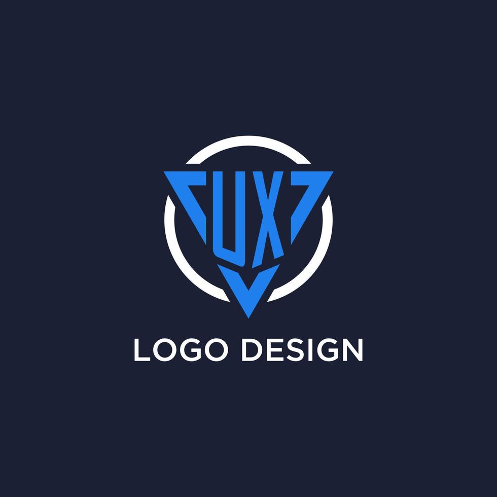 UX monogram logo with triangle shape and circle design elements ...