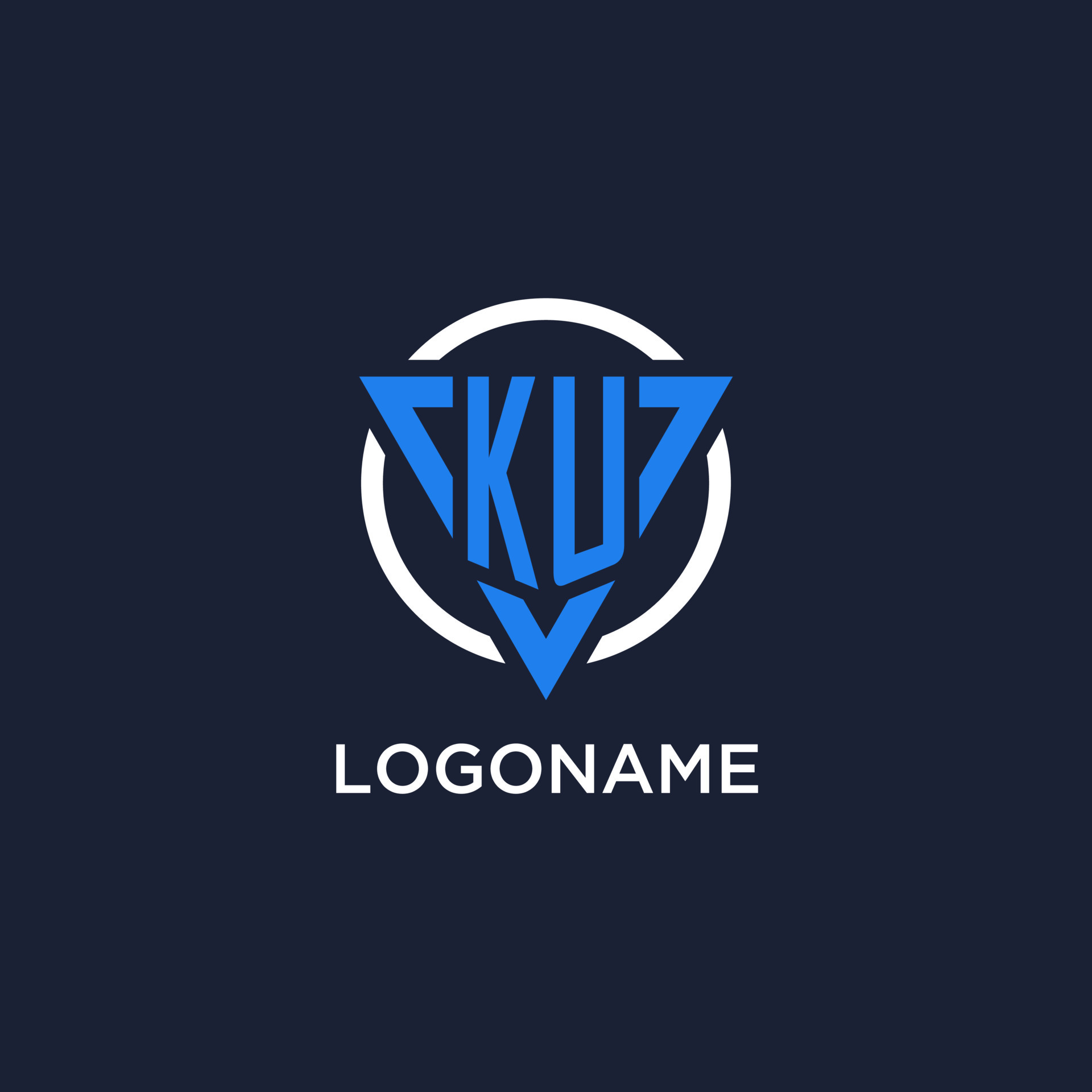 KU monogram logo with triangle shape and circle design elements 22353066 Vector Art at Vecteezy