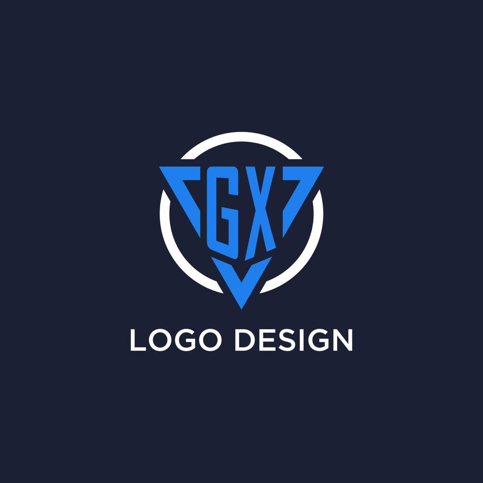 GX monogram logo with triangle shape and circle design elements 22353163 Vector Art at Vecteezy