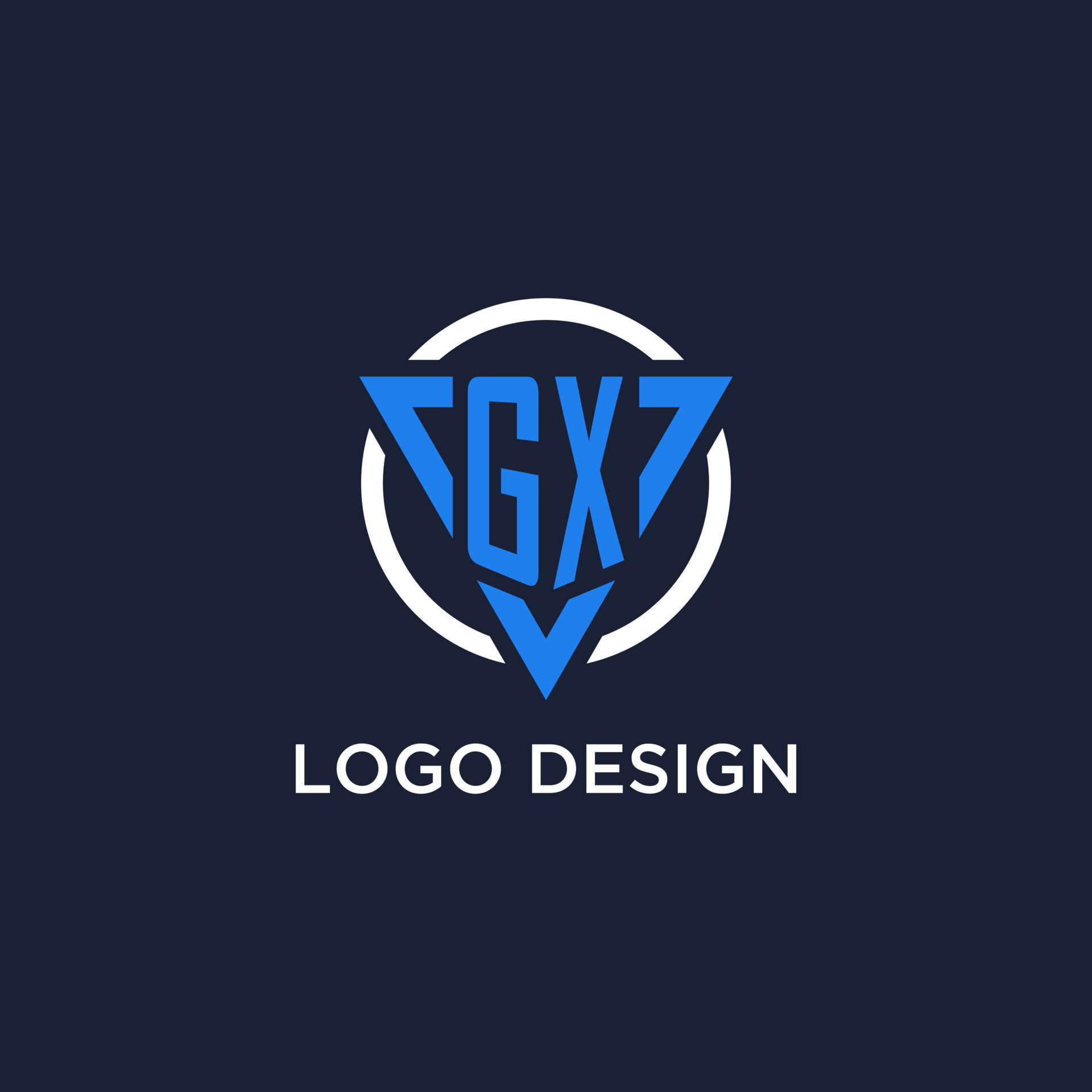 GX monogram logo with triangle shape and circle design elements 22353163 Vector Art at Vecteezy