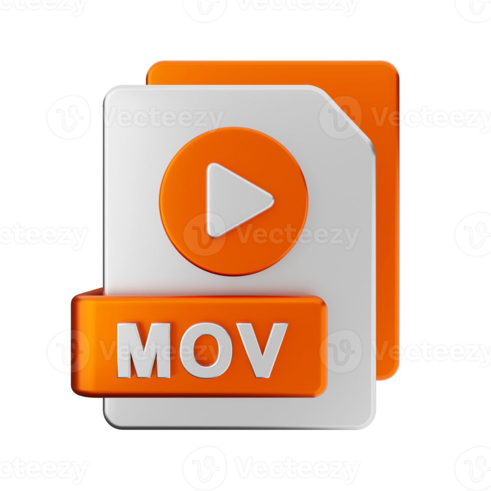 3d mov file icon illustration 22353334 PNG