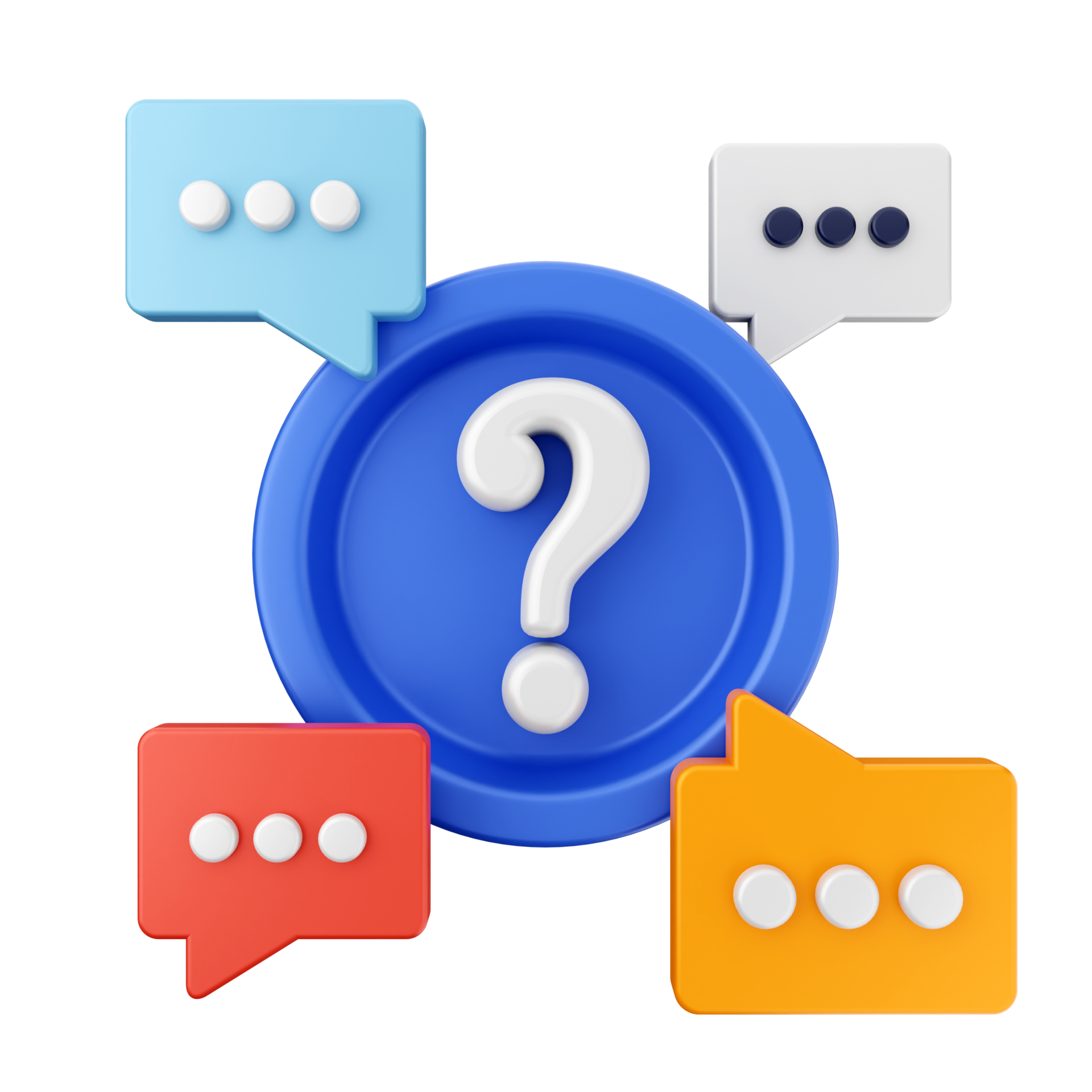 3d Frequently Asked Questions Icon Illustration Render 22353618 Png