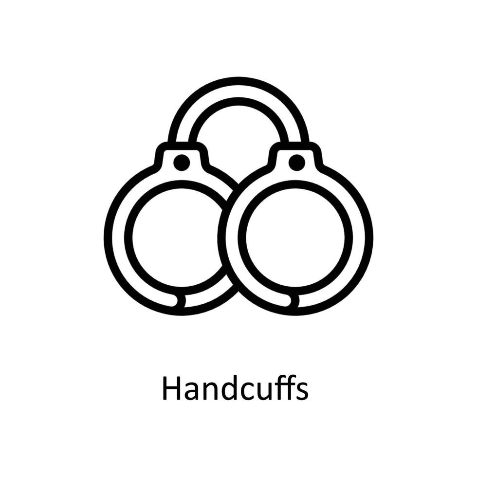 Handcuffs Vector outline Icons. Simple stock illustration stock ... Handcuffs Vector outline Icons. Simple stock illustration stock ...