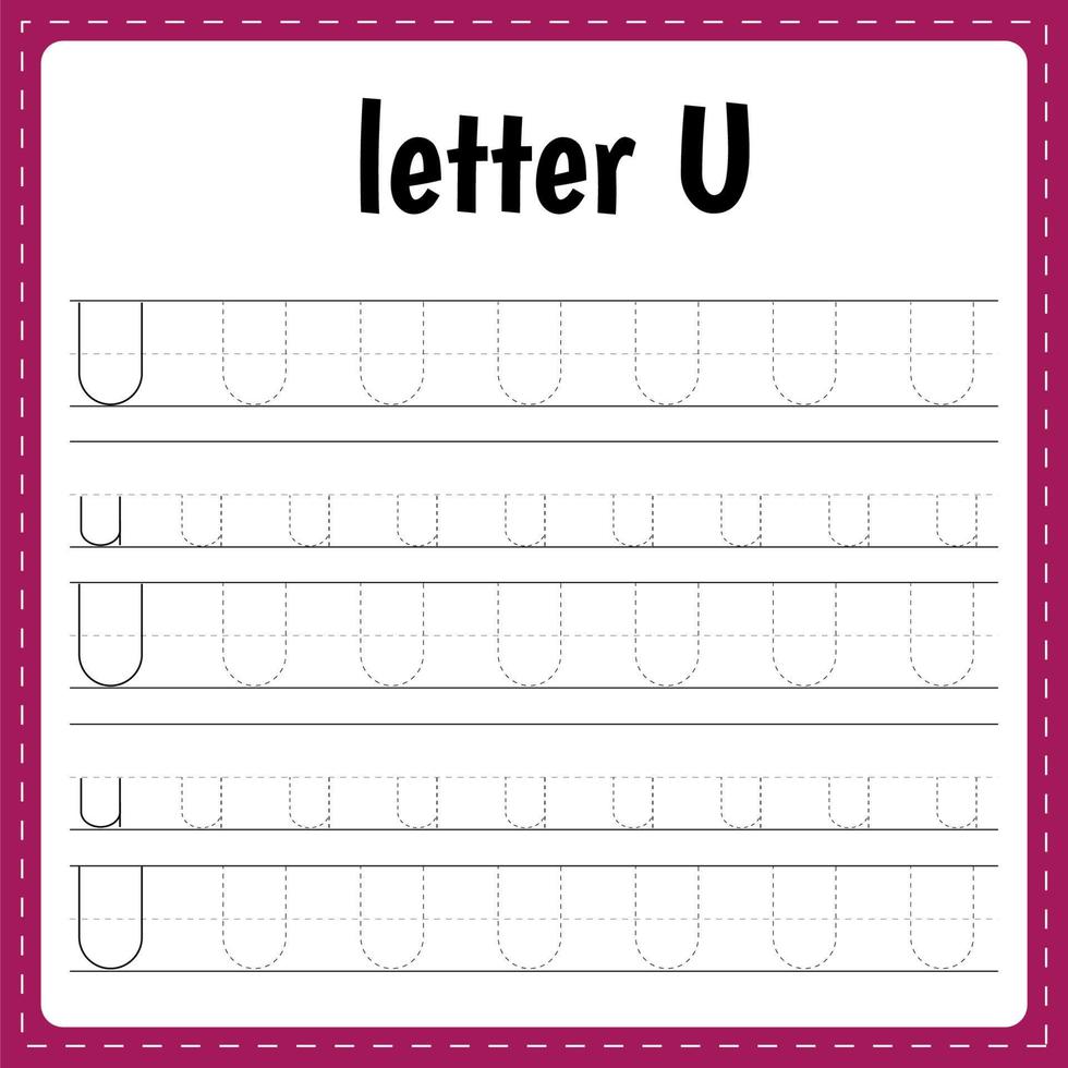 Writing letters. Tracing page. Practice sheet. Worksheet for kids ...